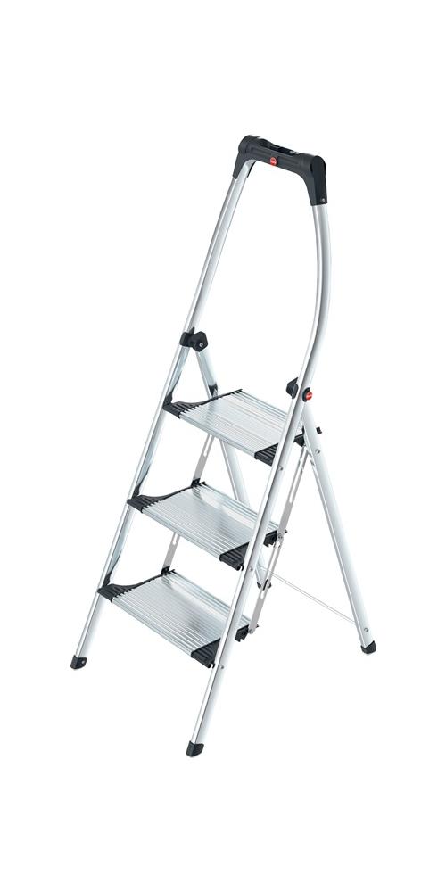 Hailo | Scaletta pieghevole di design K100 Topline | gradini in alluminio | 3 gradini incl ...