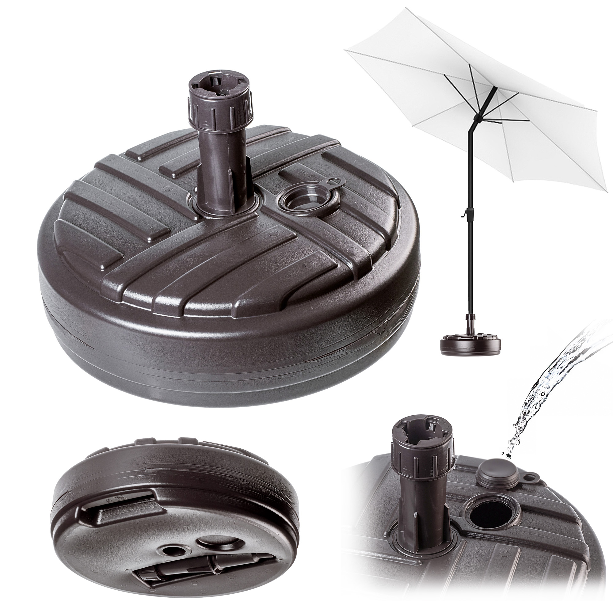 KADAX Pied de Parasol Support de Parasol de Jardin Rond 39 cm Poids ...