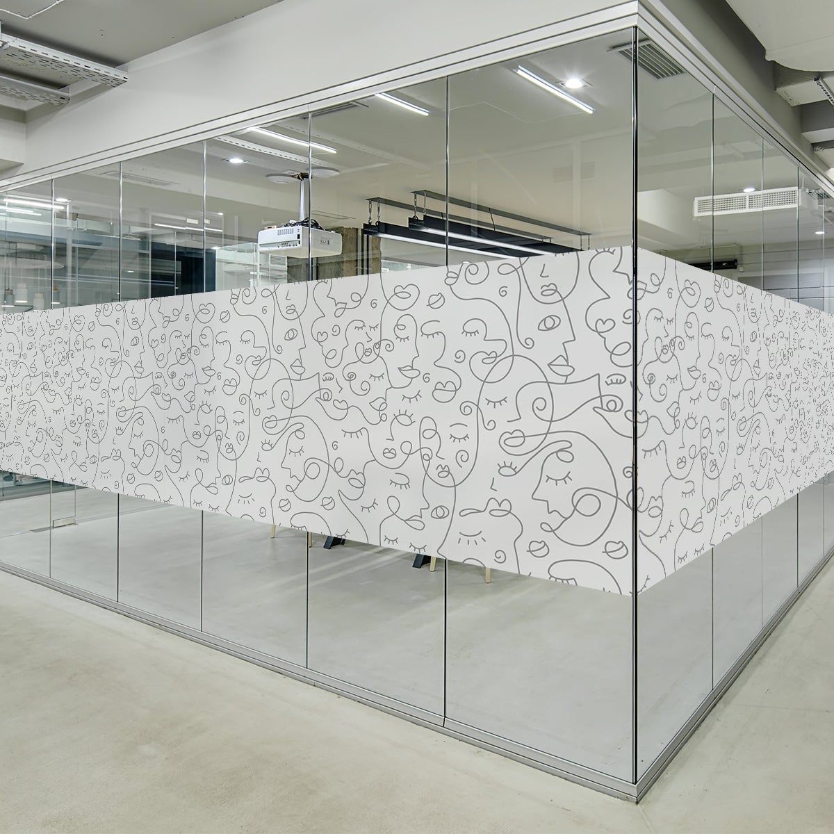 Adhesivo de Ventana caras abstractas XL - adhesivo de pared ...