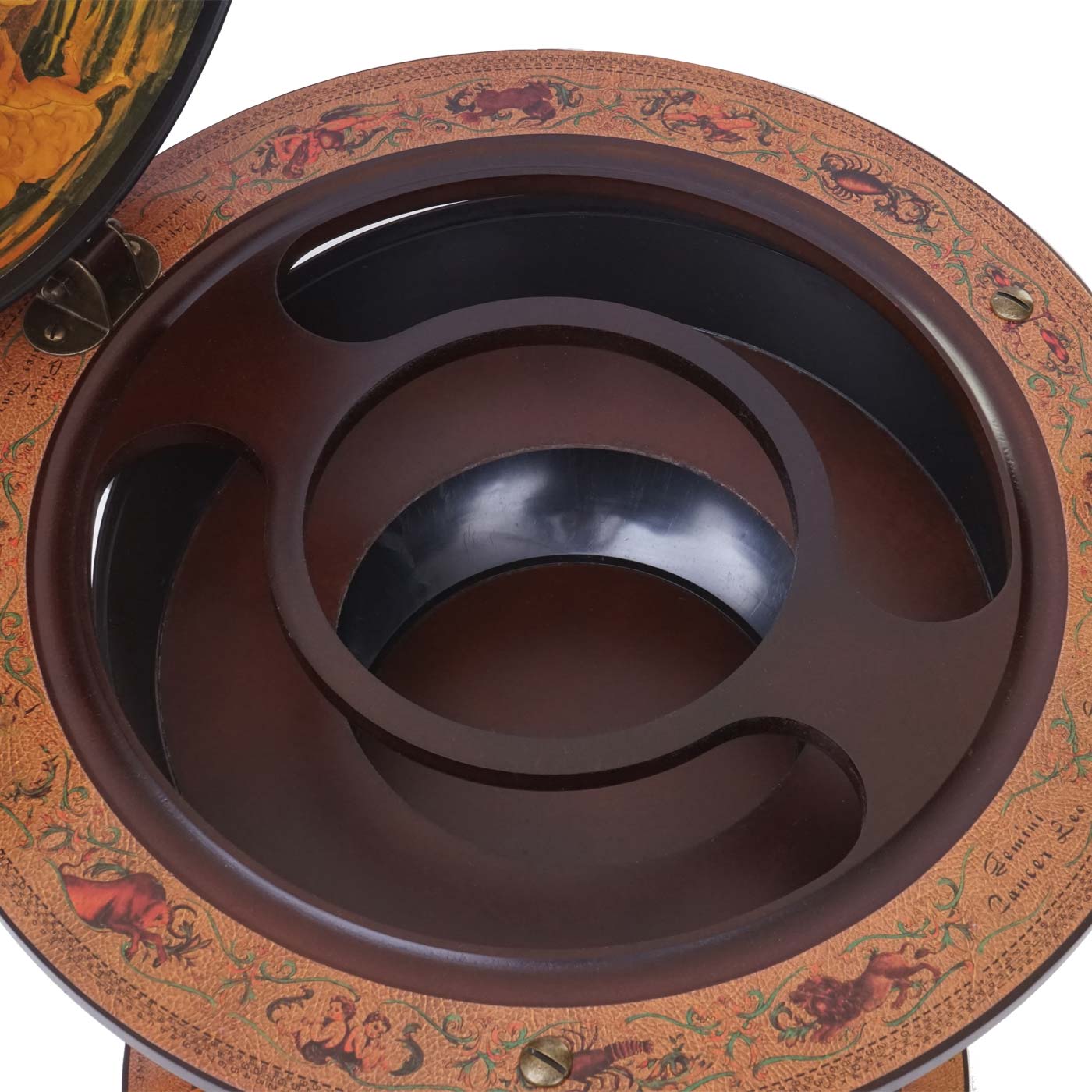 Globe terrestre, bar de salon HWC-T874, minibar roulant, bois d ...