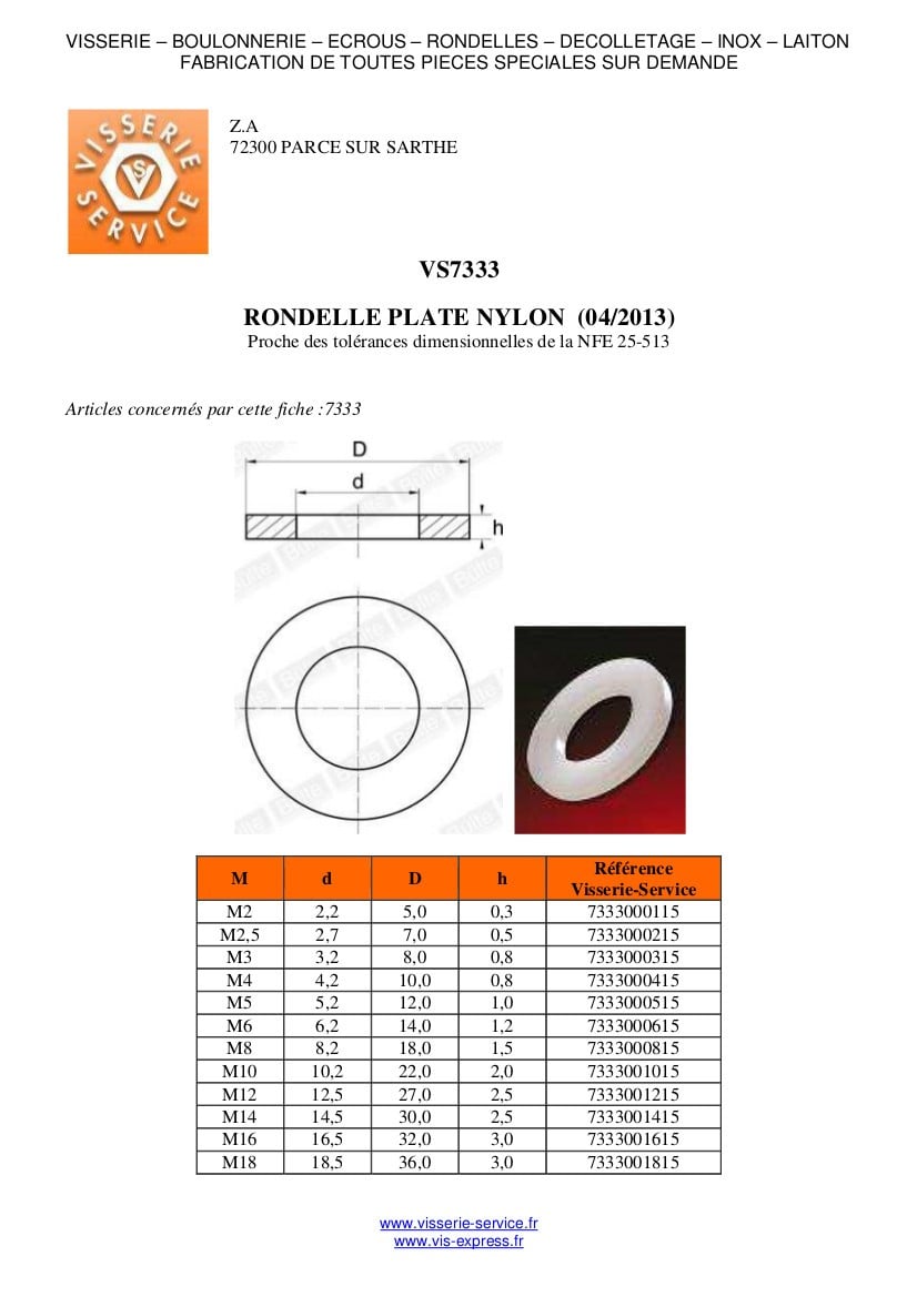 Rondelle Plate Nylon M8X18X1.5 M - 1000 pièces | Leroy Merlin