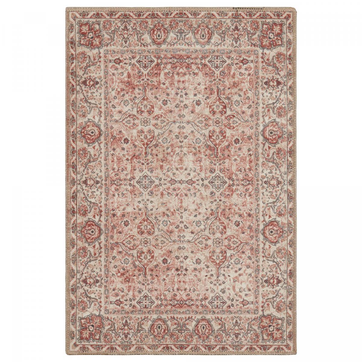 Tapis orient 67x100 rectangle rose tissé motif classique ORTAGE D ...