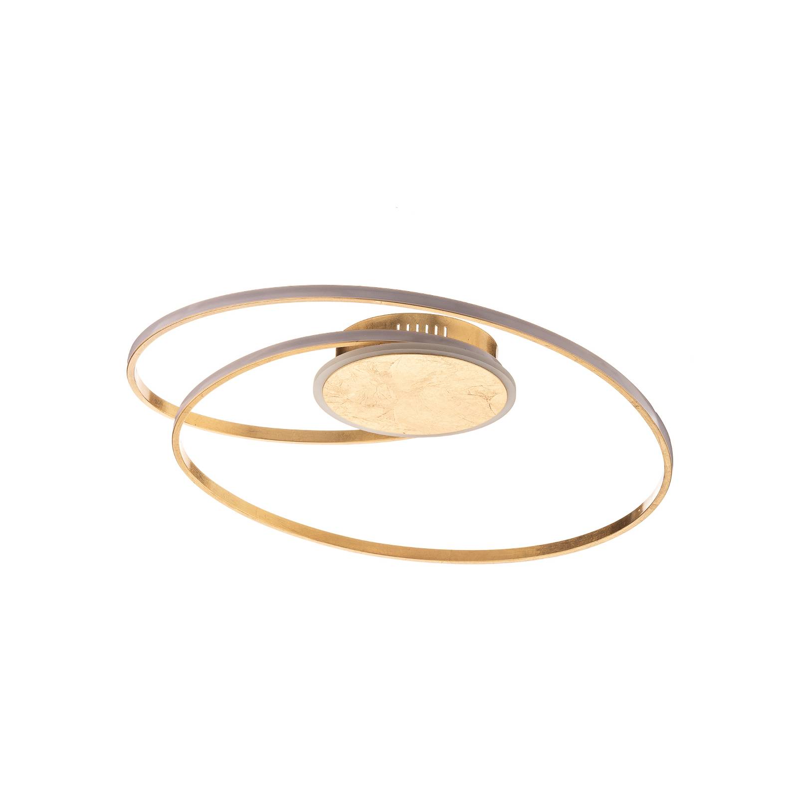 Lindby, plafonnier LED Dorle, Ø 60 cm, doré, aluminium, Eclairage LED ...