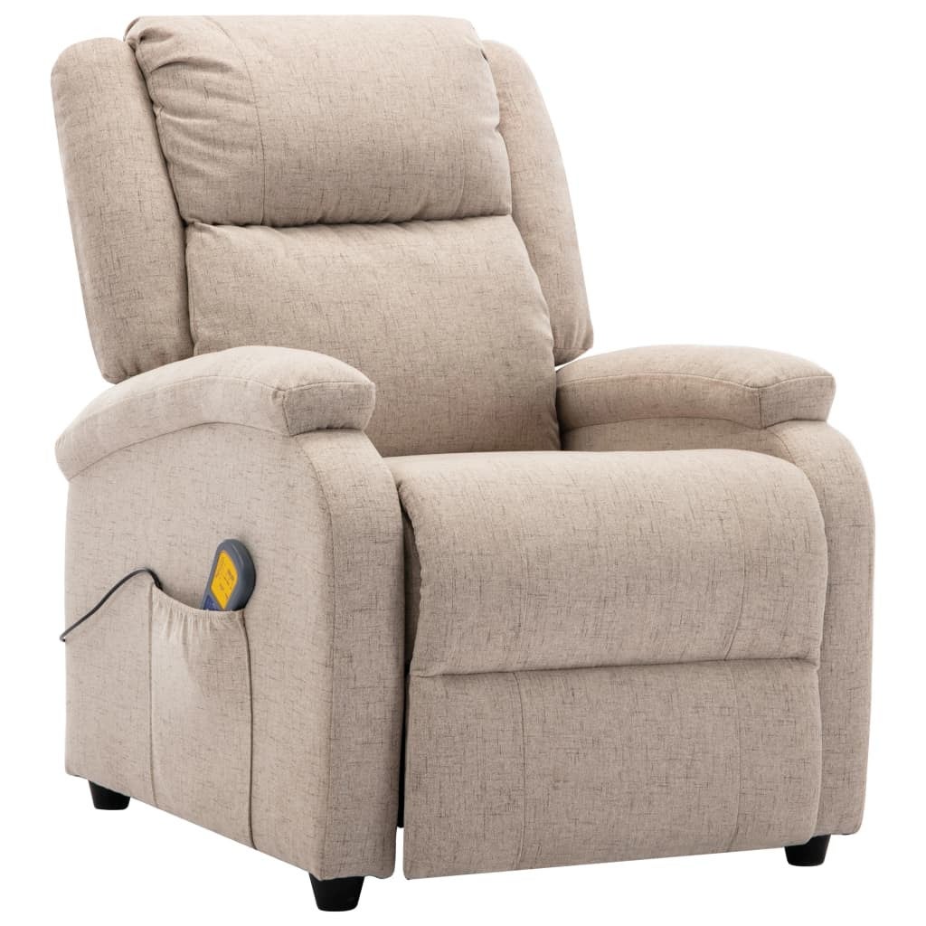 Fauteuil électrique inclinable de massage tissu beige Bizen | Leroy Merlin