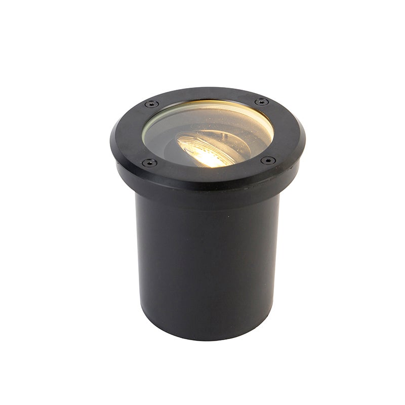 LED Spot encastrable de sol delux - 1 lumière - Ø 13 cm - Noir ...