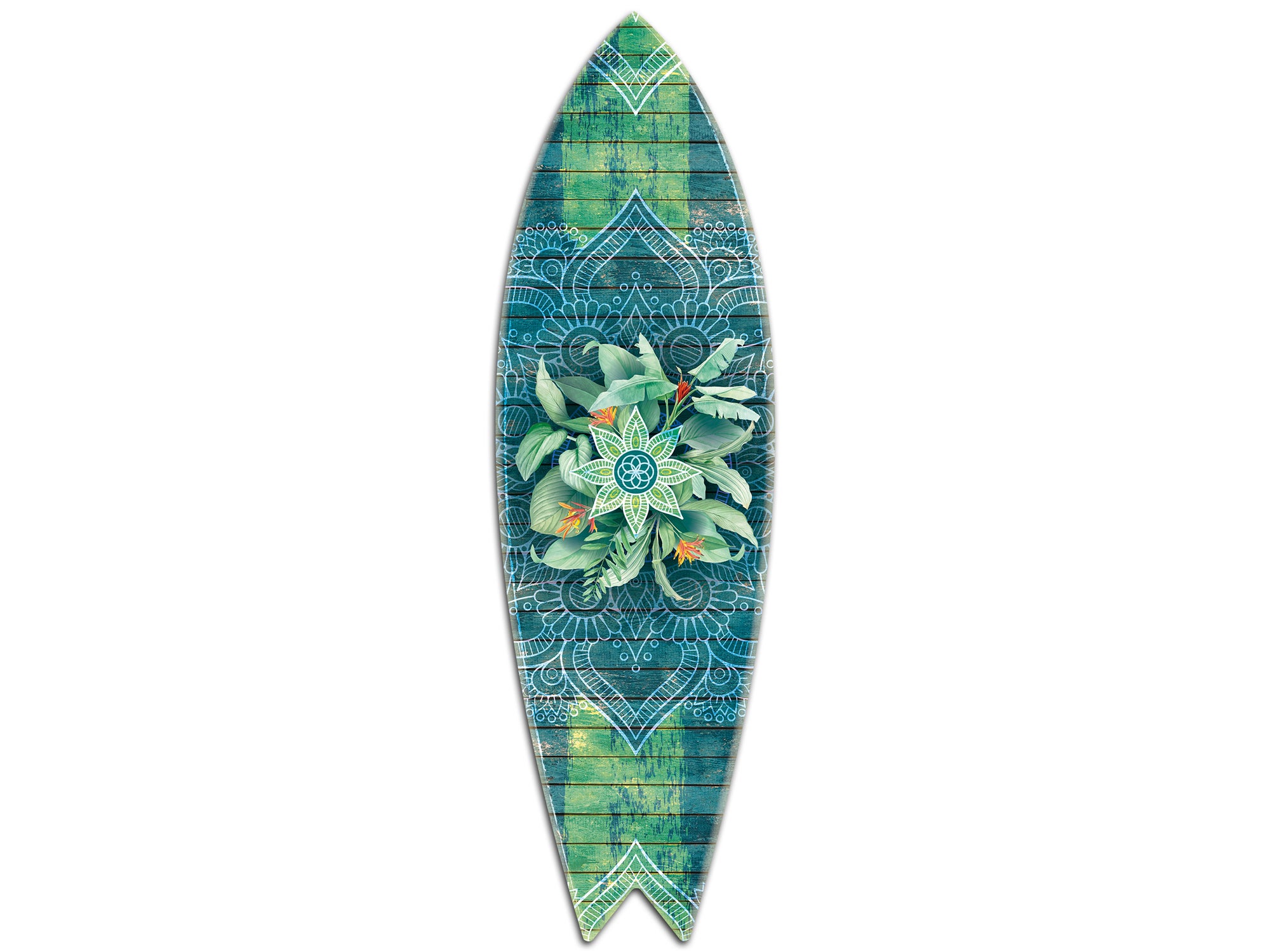 Planche de surf murale Tropical Green, Planche de surf déco, impression ...