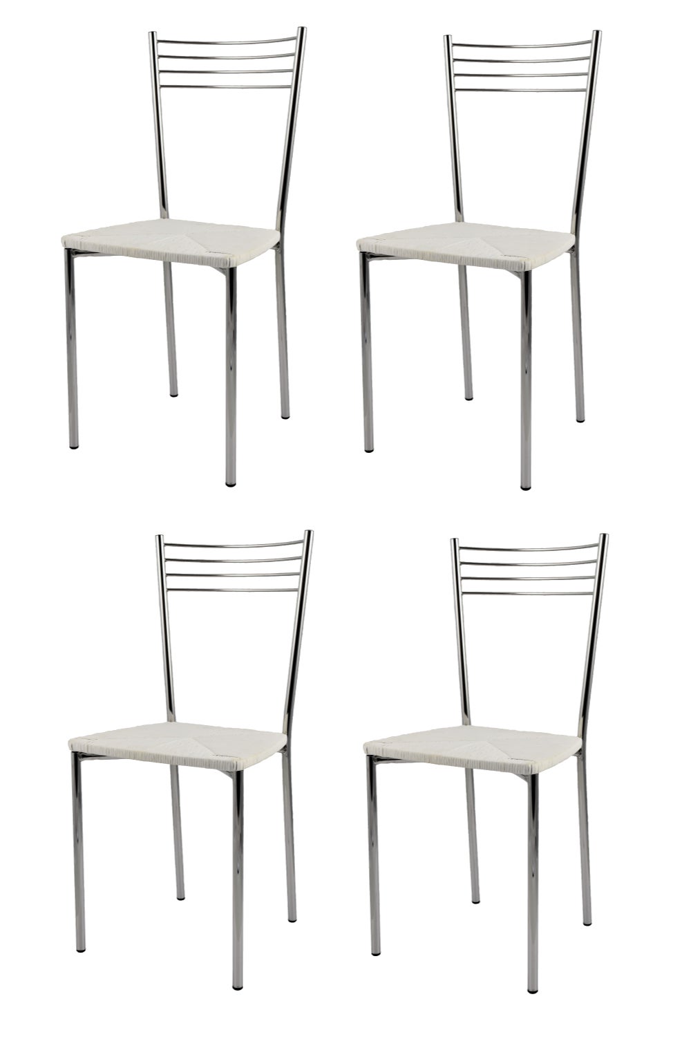 Tommychairs - Set 4 sedie modello Elena per cucina bar e sala da pranzo, struttura in acciaio ...