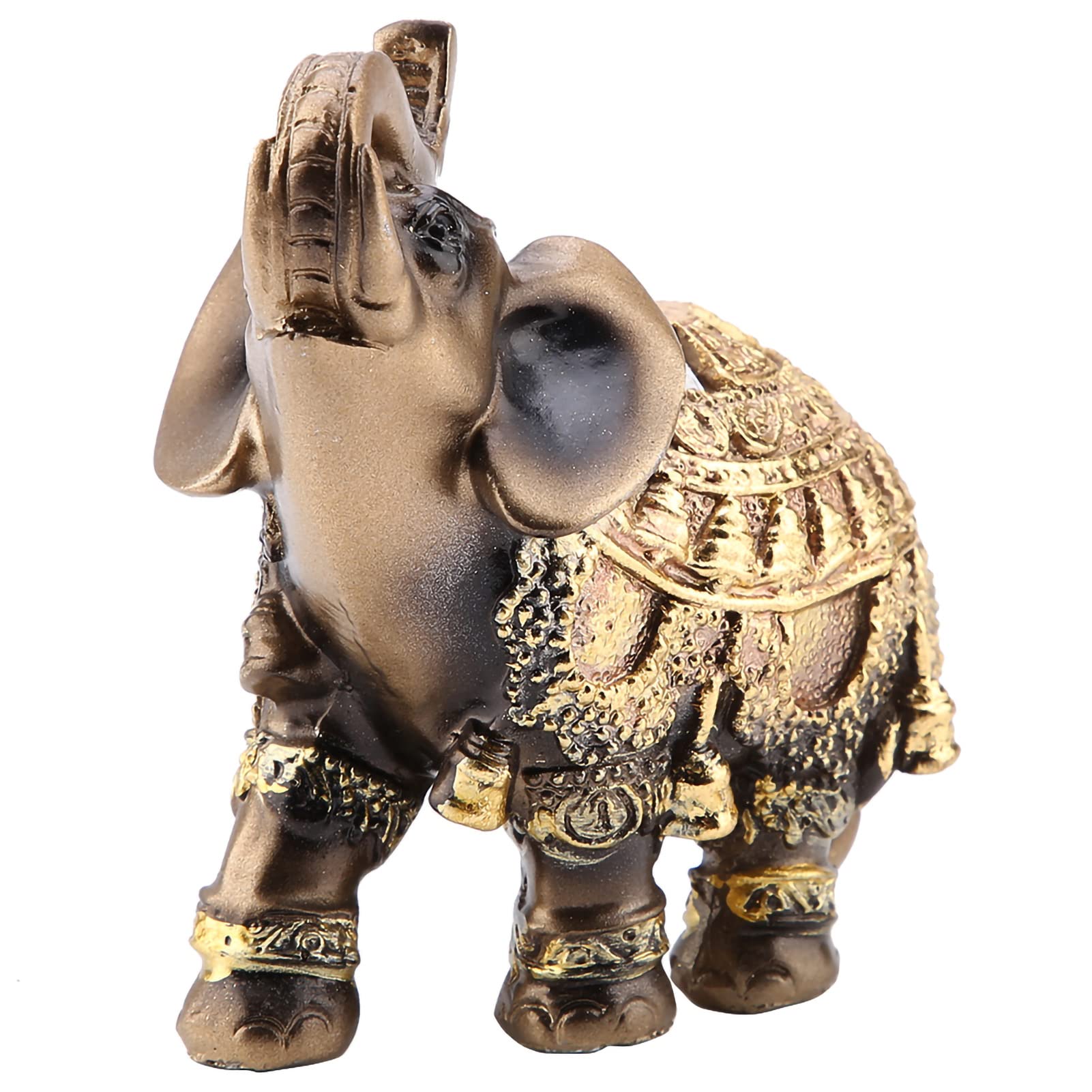 Estatua de elefante dorado, figura de la suerte del Feng Shui hecha de ...