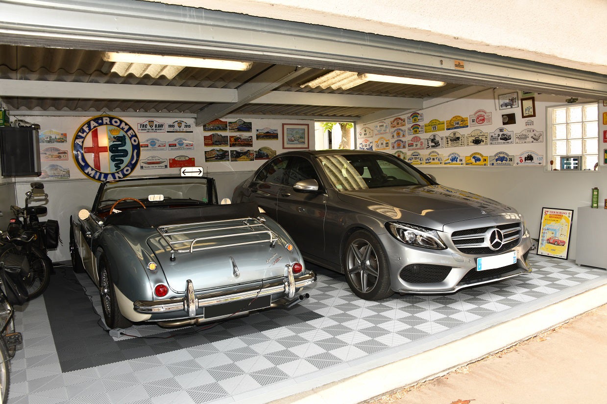 Lot de 6 dalles garage Polydal Gris Aluminium Clair (40 x 40 x 1.8cm ...