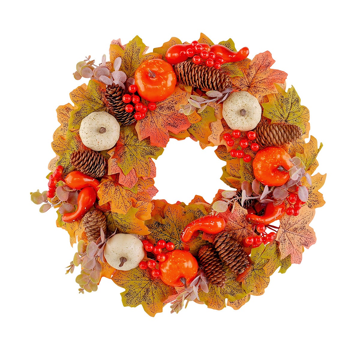 Corona de calabaza y piña, corona de otoño, decoraciones para ventanas ...