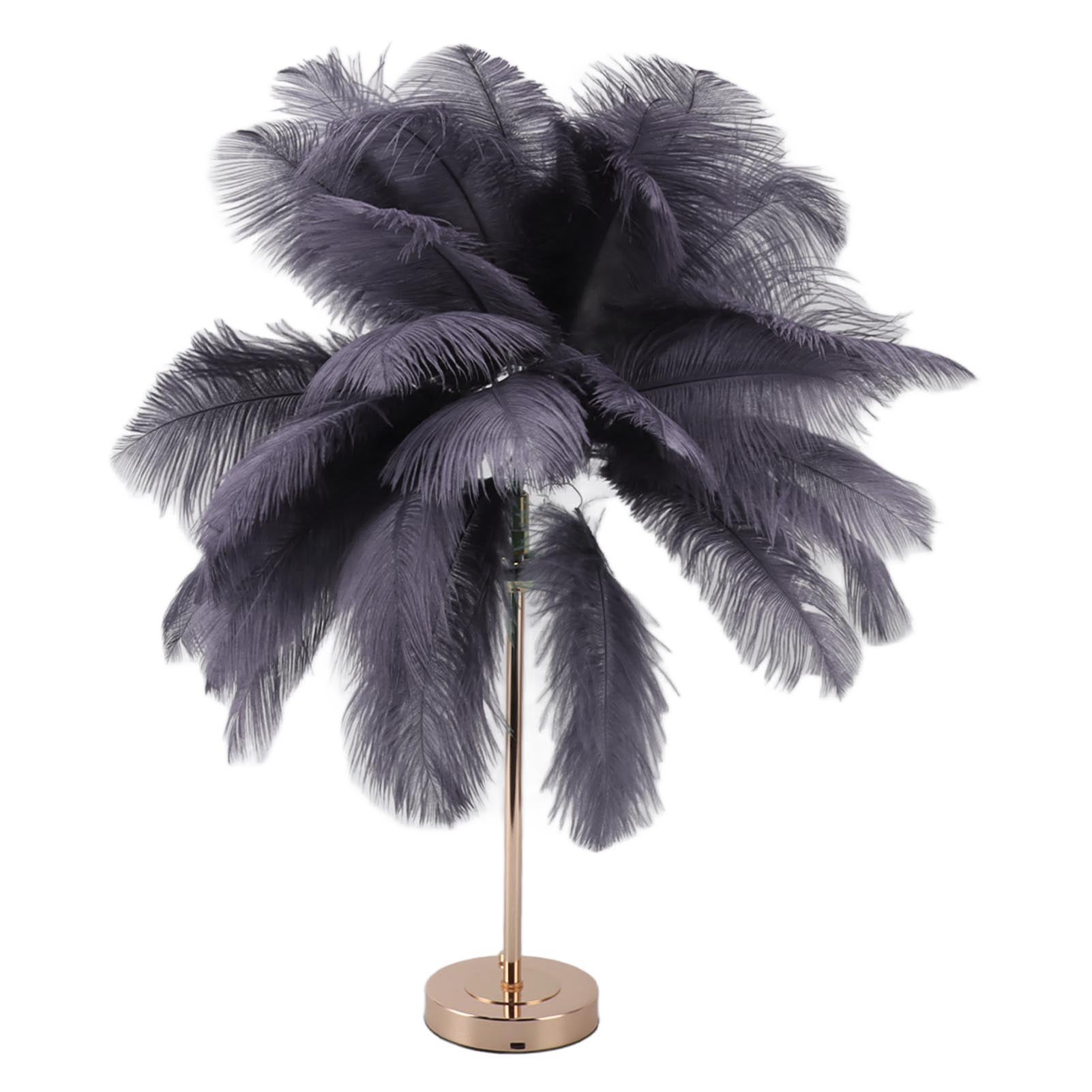 Lampe de chevet créative en plumes d'autruche, abat-jour luxueux et ...