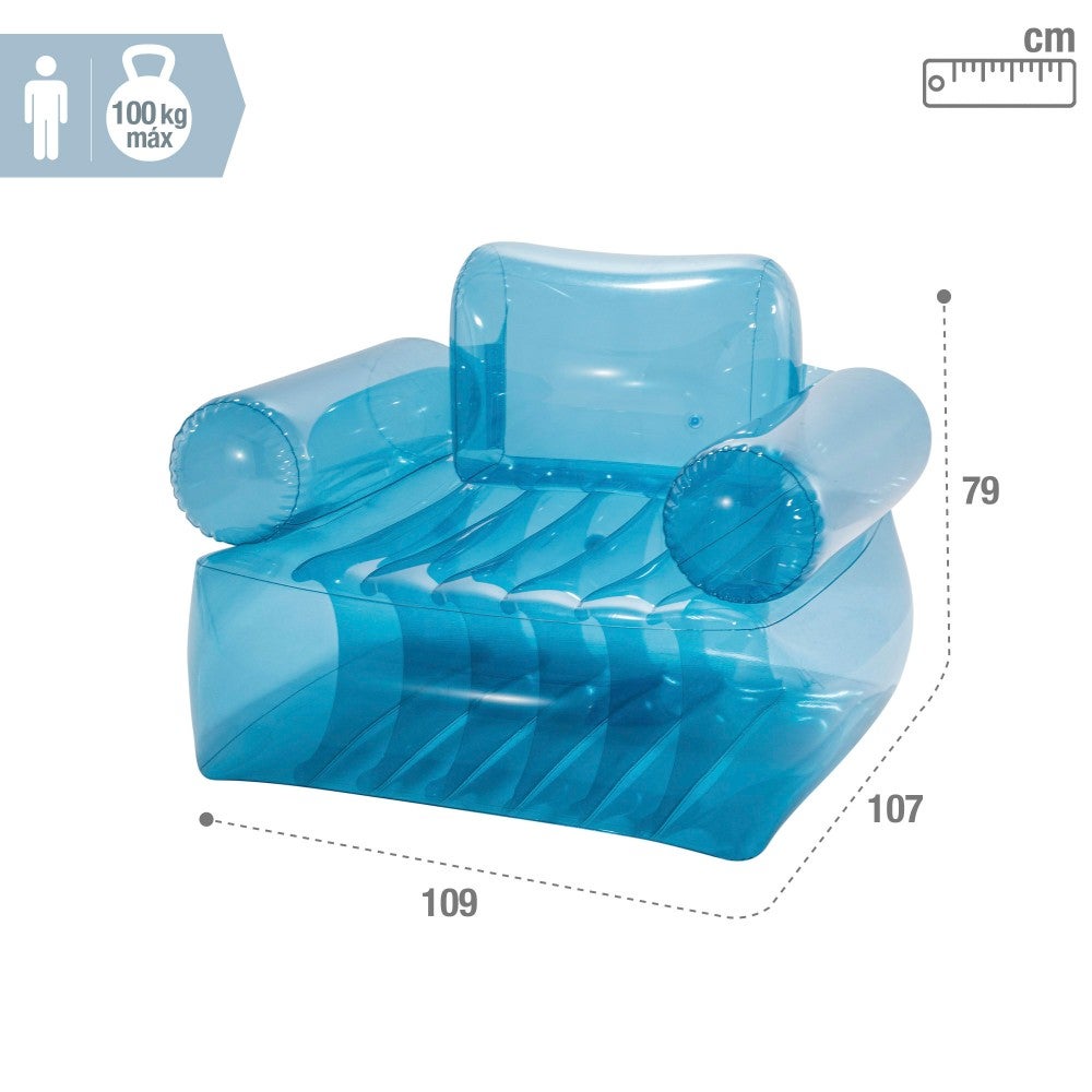 Fauteuil gonflable Intex Jelly Bleu transparent | Leroy Merlin