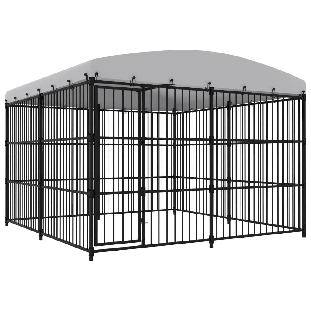 Chenil extérieur cage enclos parc animaux chien extérieur avec toit 300 x 300 x 210 cm 02 ...