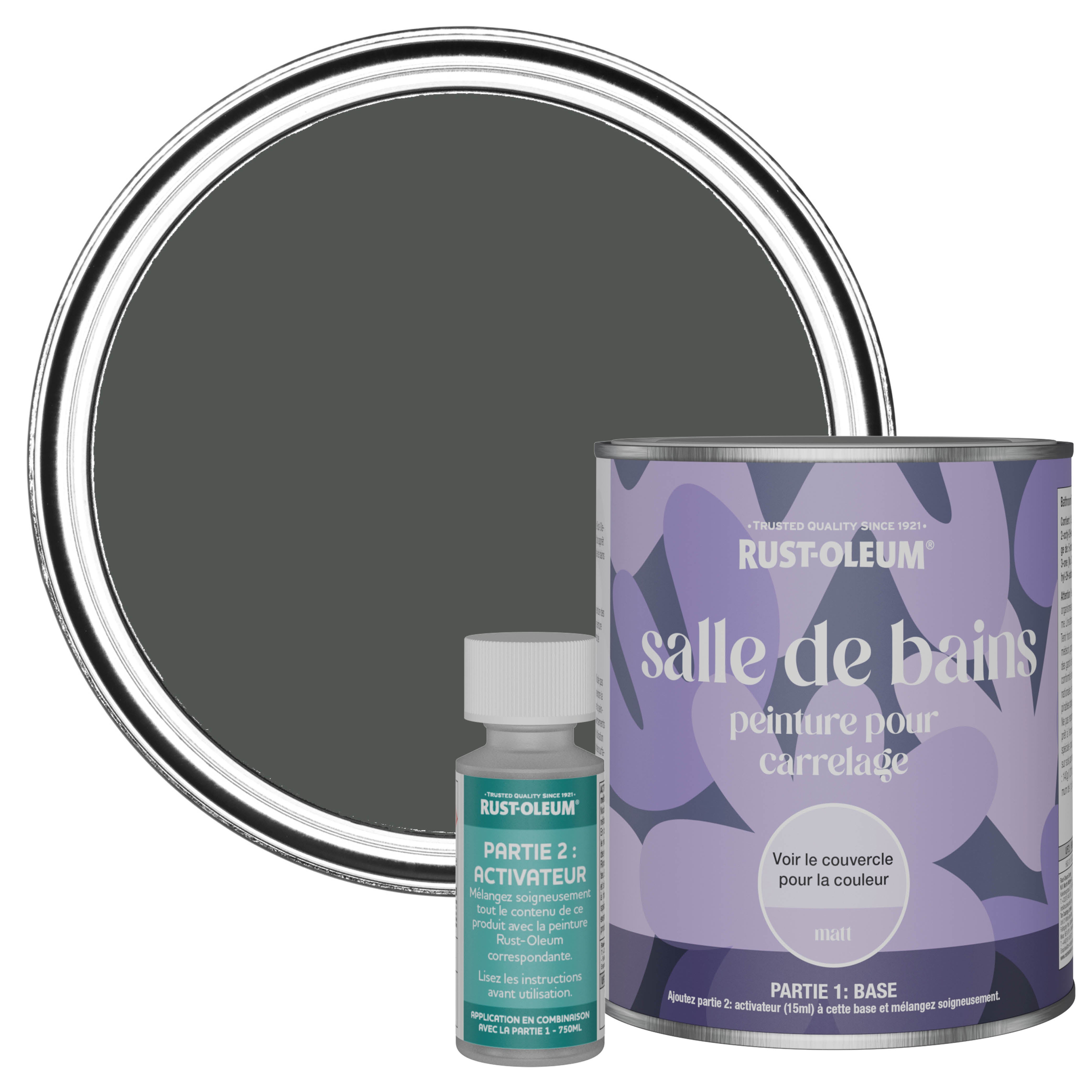 Rust-Oleum Peinture Carrelage Salle de Bain, Mate - Graphite 750ml ...