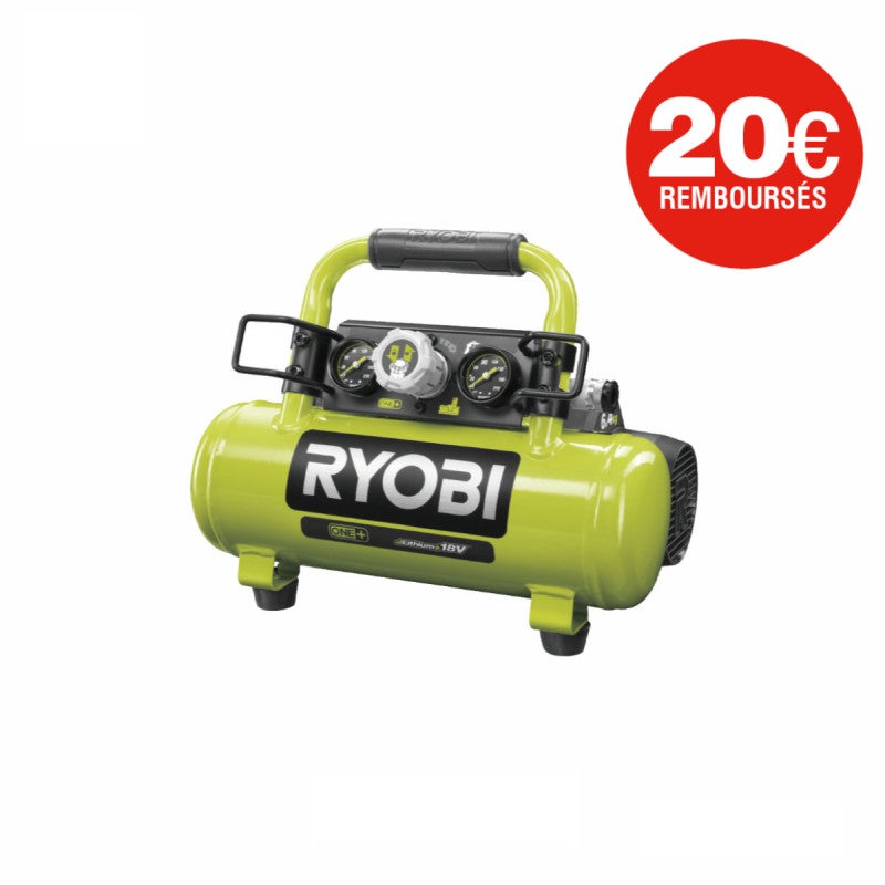 Compresseur à cuve RYOBI 18V One Plus - 4L - Sans batterie ni chargeur ...