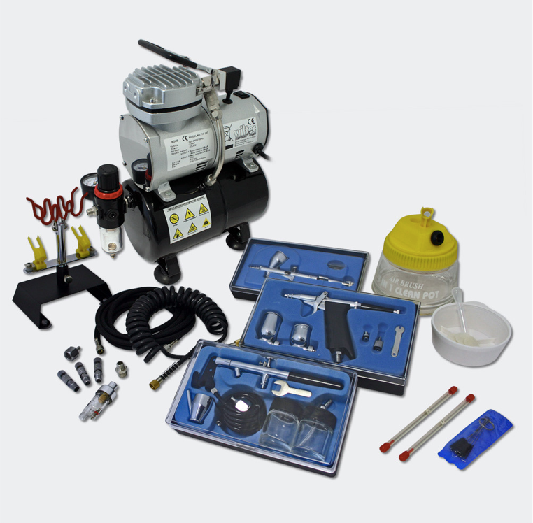 Kit Compresseur Airbrush Professionnel As189 Avec 3 Pistolets | Leroy ...