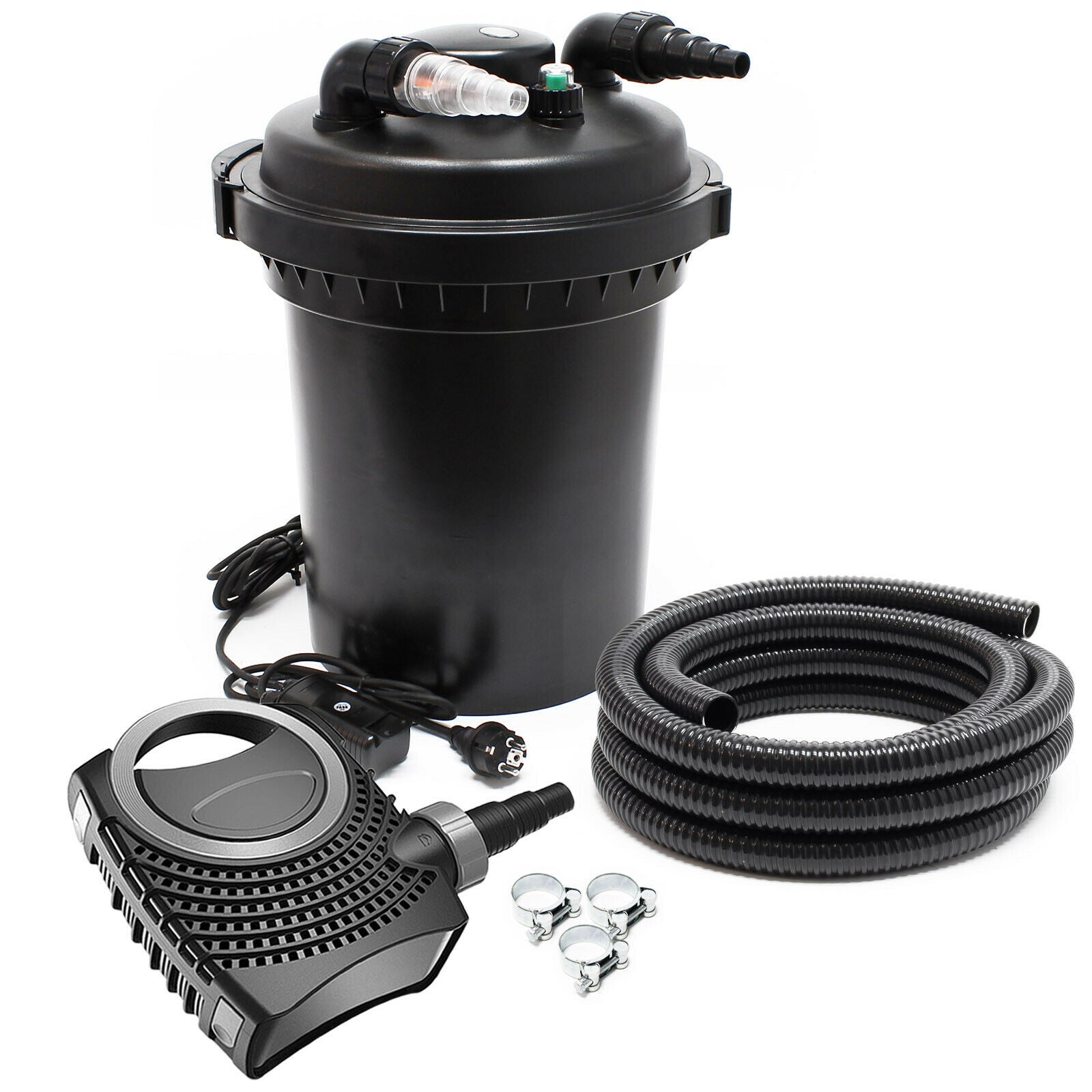 Kit set bassin 12000 litres 11 watts UVC pompe 10000 l/h tuyau 10 m kit ...