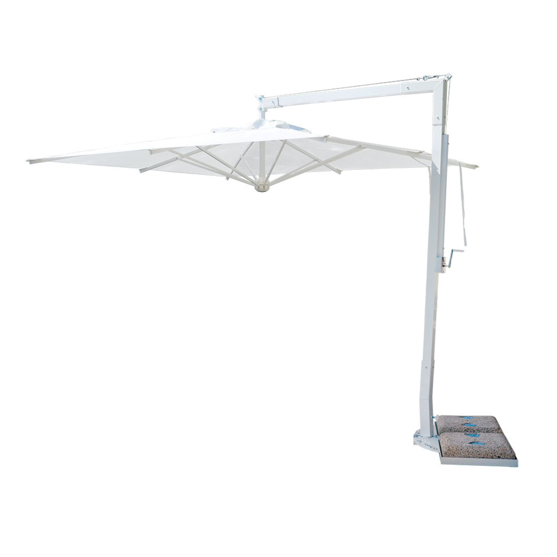 Parasol de jardin blanc fixe moderne avec mât latéral pivotant | Leroy ...