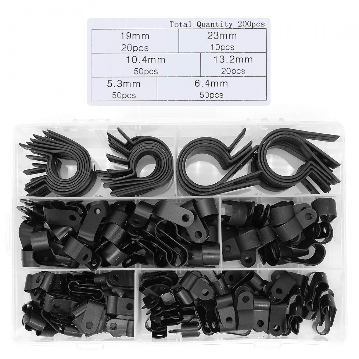 200 Pinzas P Clips de Nylon - Abrazaderas de Fijación Resistentes para ...