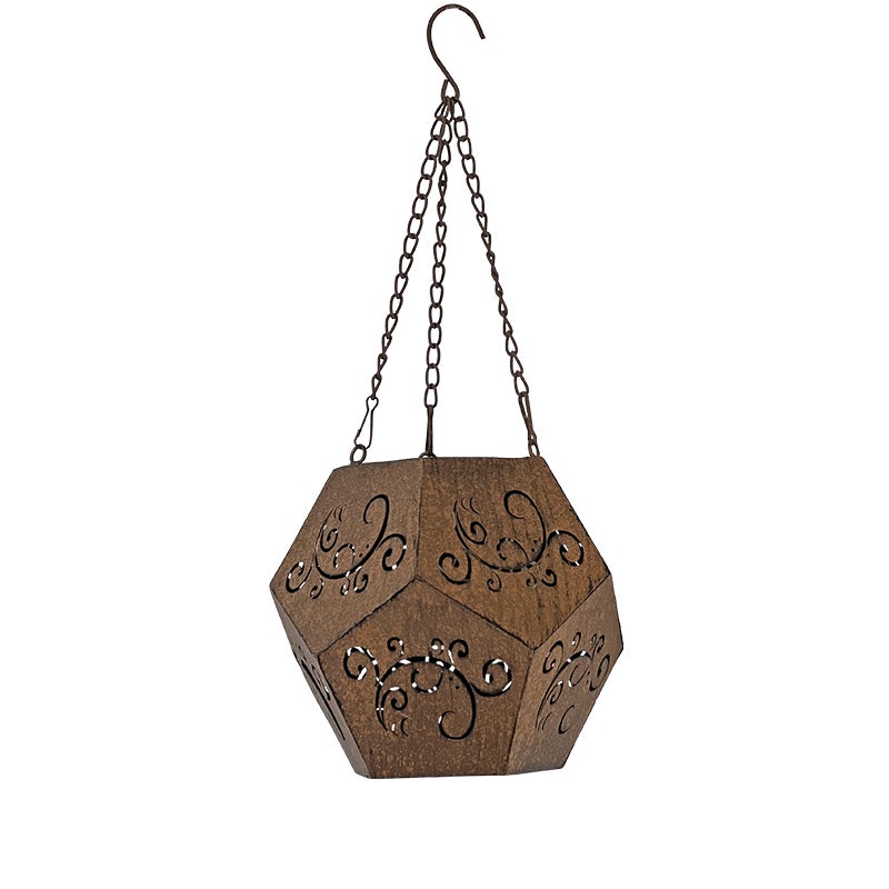 Photophore à suspendre rouille 44x19x19cm | Leroy Merlin