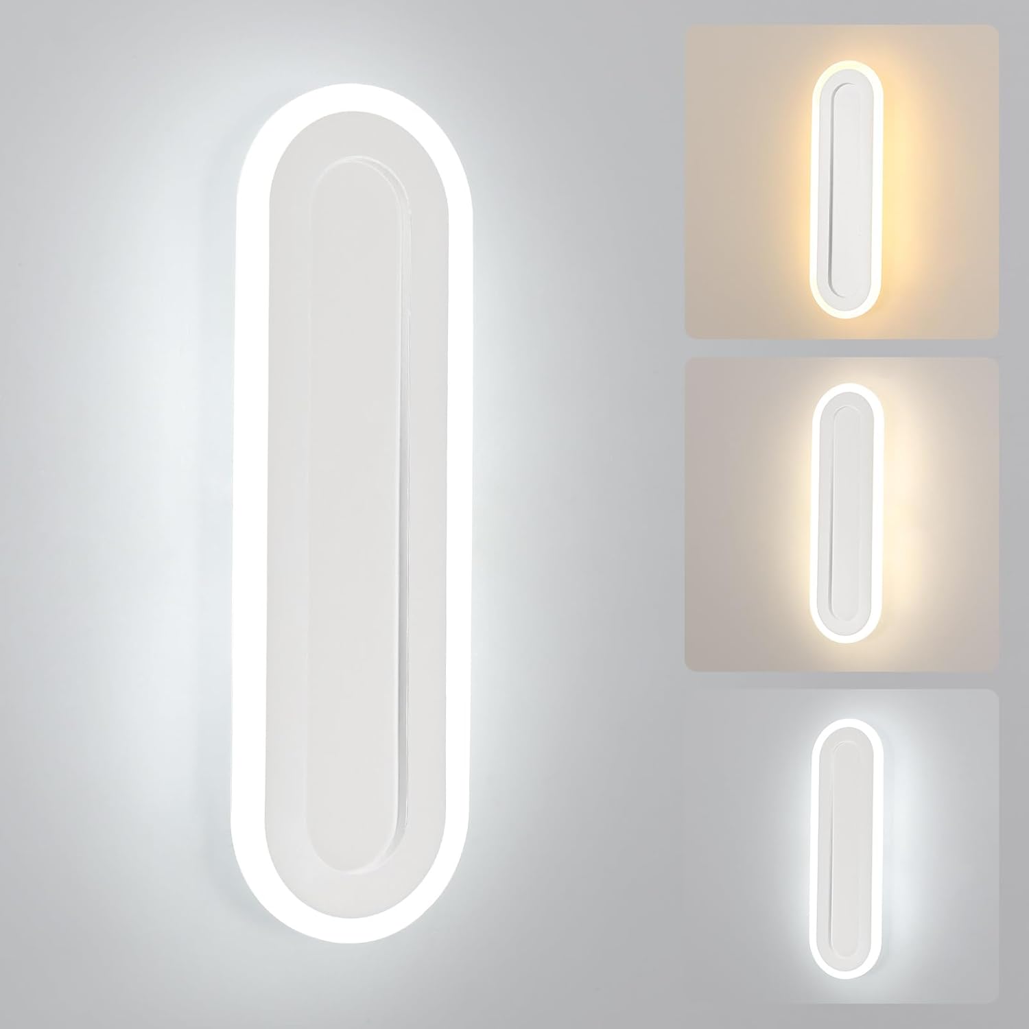 Aplique LED de pared para interior, 16 W, 1800 lm, moderno, regulable ...