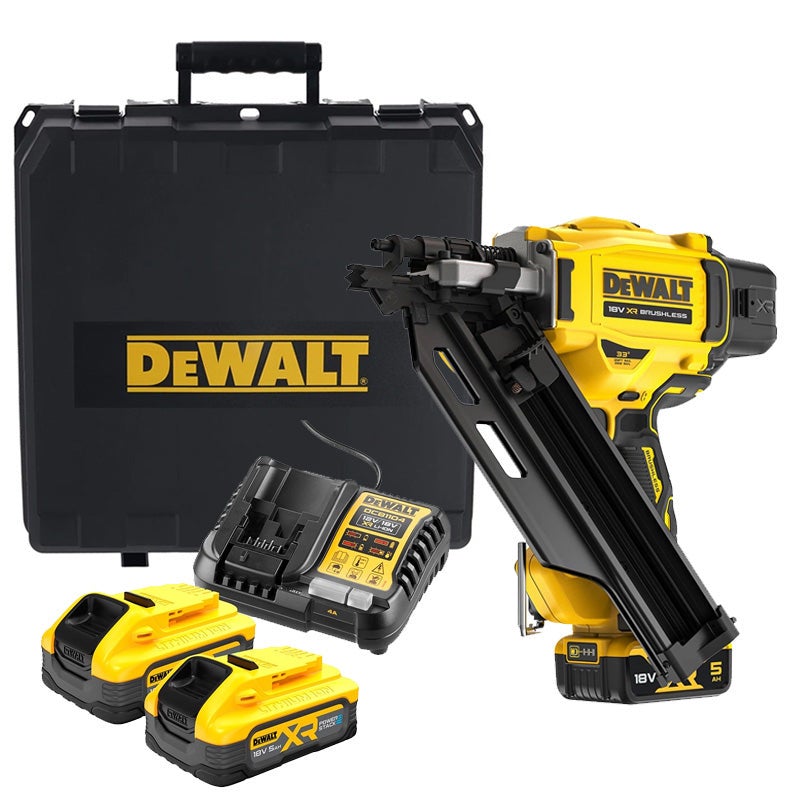 Cloueur de charpente DEWALT DCN930P2-QW XR 18V 5Ah Li-Ion Brushless ...