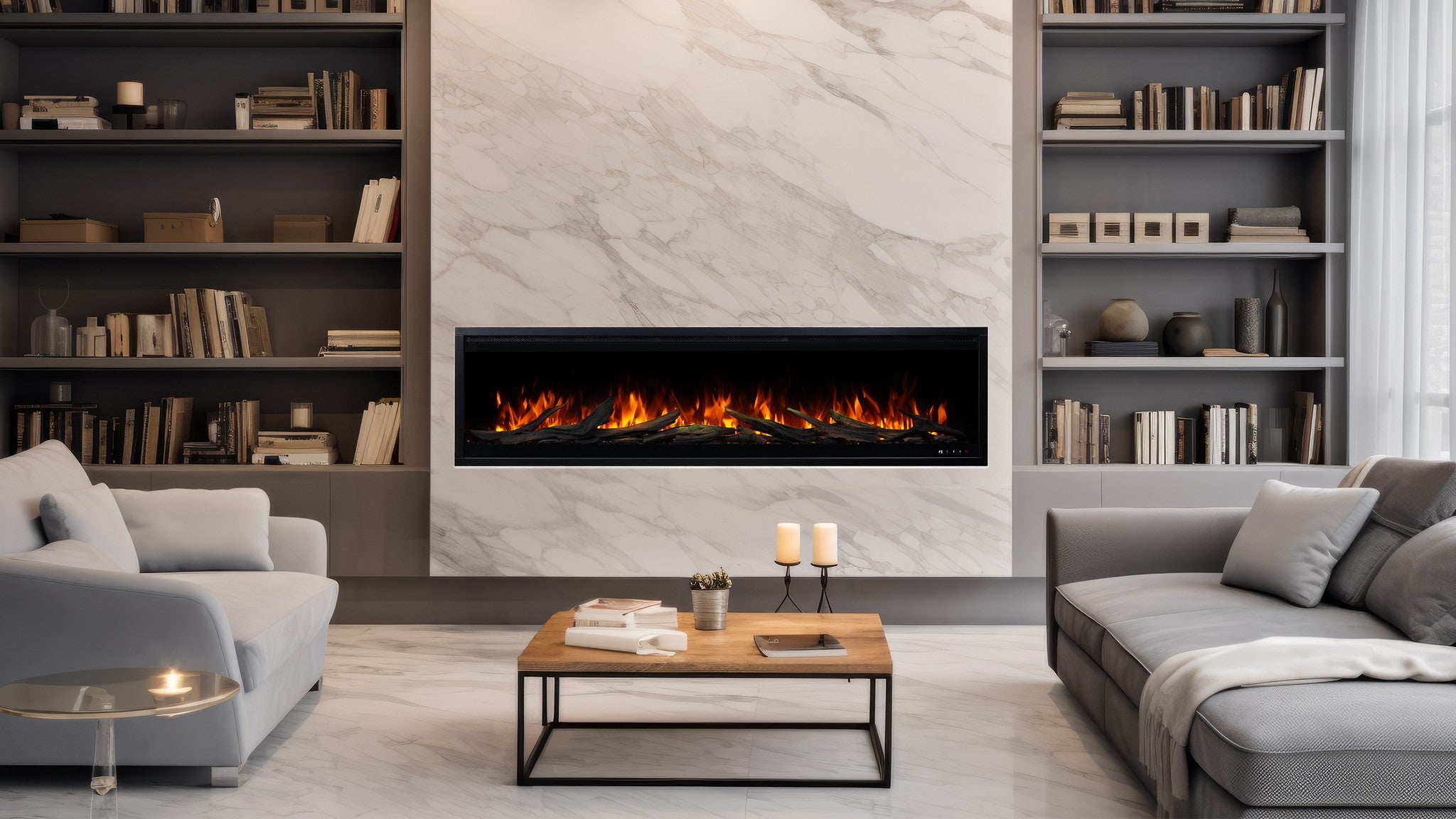 Cheminée électrique AFLAMO Royal 3D 160 - feu premium - murale ou ...