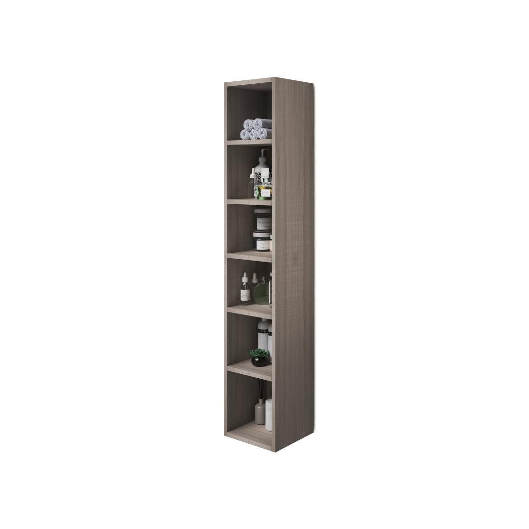 Mueble alto multiusos abierto color Olmo Al.180x30x30cm | Leroy Merlin