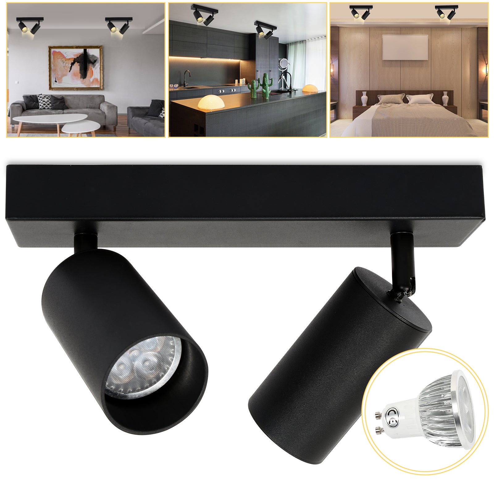 Plafonnier Plafonniers LED Spot de plafond argenté Spot de plafond ...