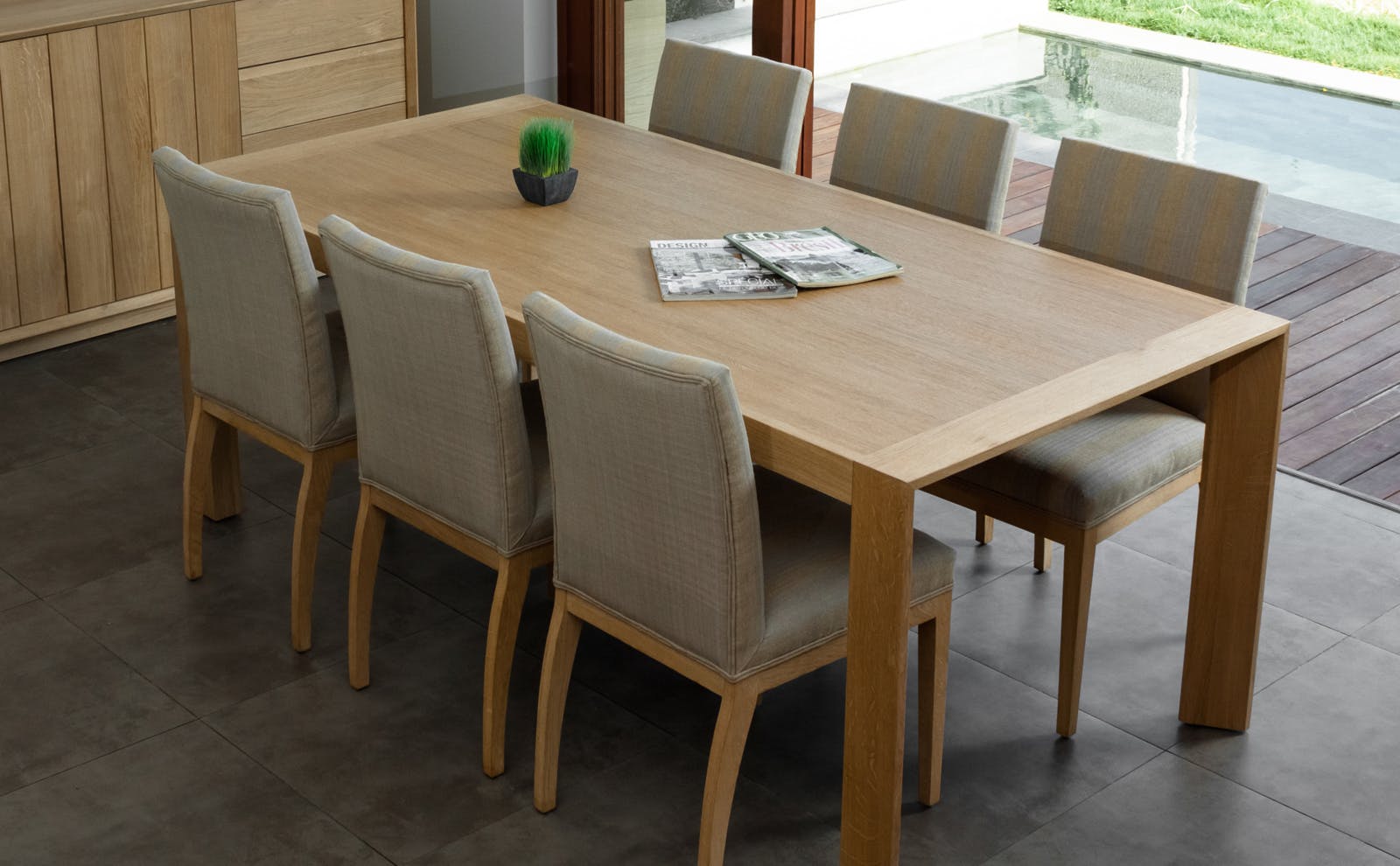 Table de Repas en Chêne massif naturel 200x95x76cm KUBICO | Leroy Merlin