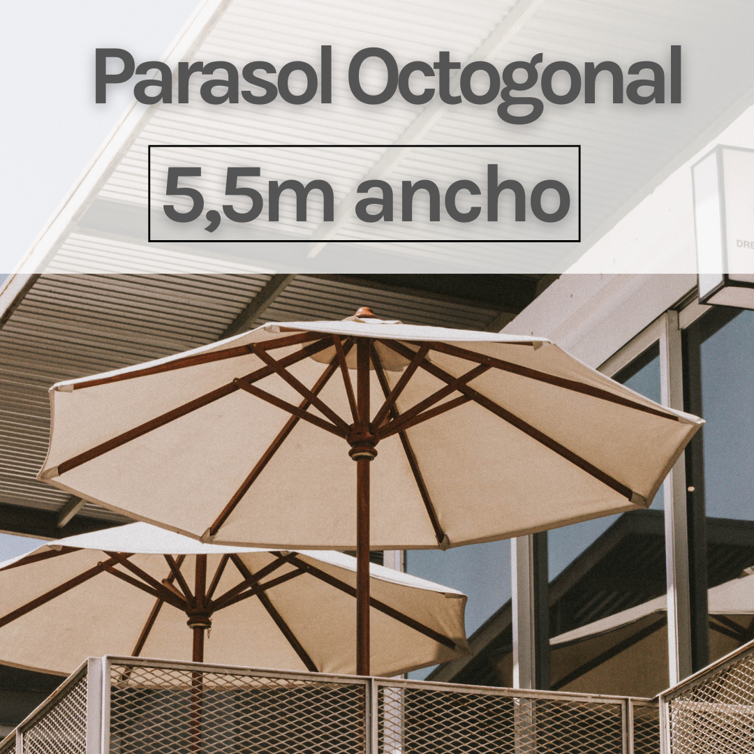 Parasol octogonal 5,5m Parasol Profesional de aluminio para Terraza ...