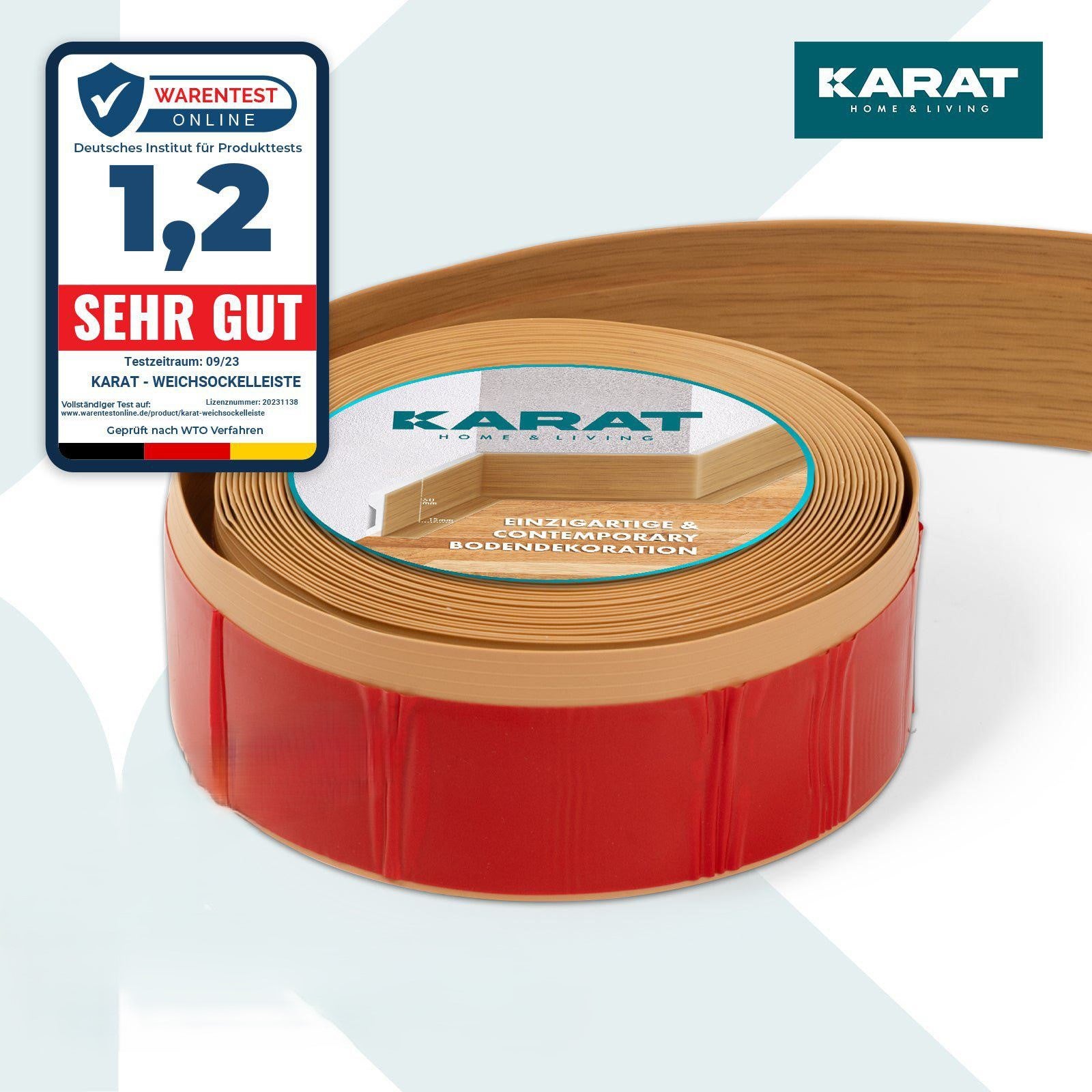 Plinthe auto-adhésive, 50 x 15 mm, Chêne Vintage, L = 25 m, Plinthe de ...