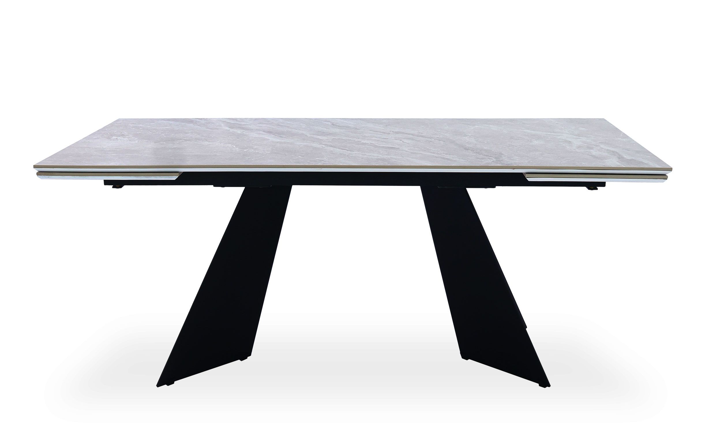 Table extensible moderne Farandine Céramique effet marbre gris pieds ...
