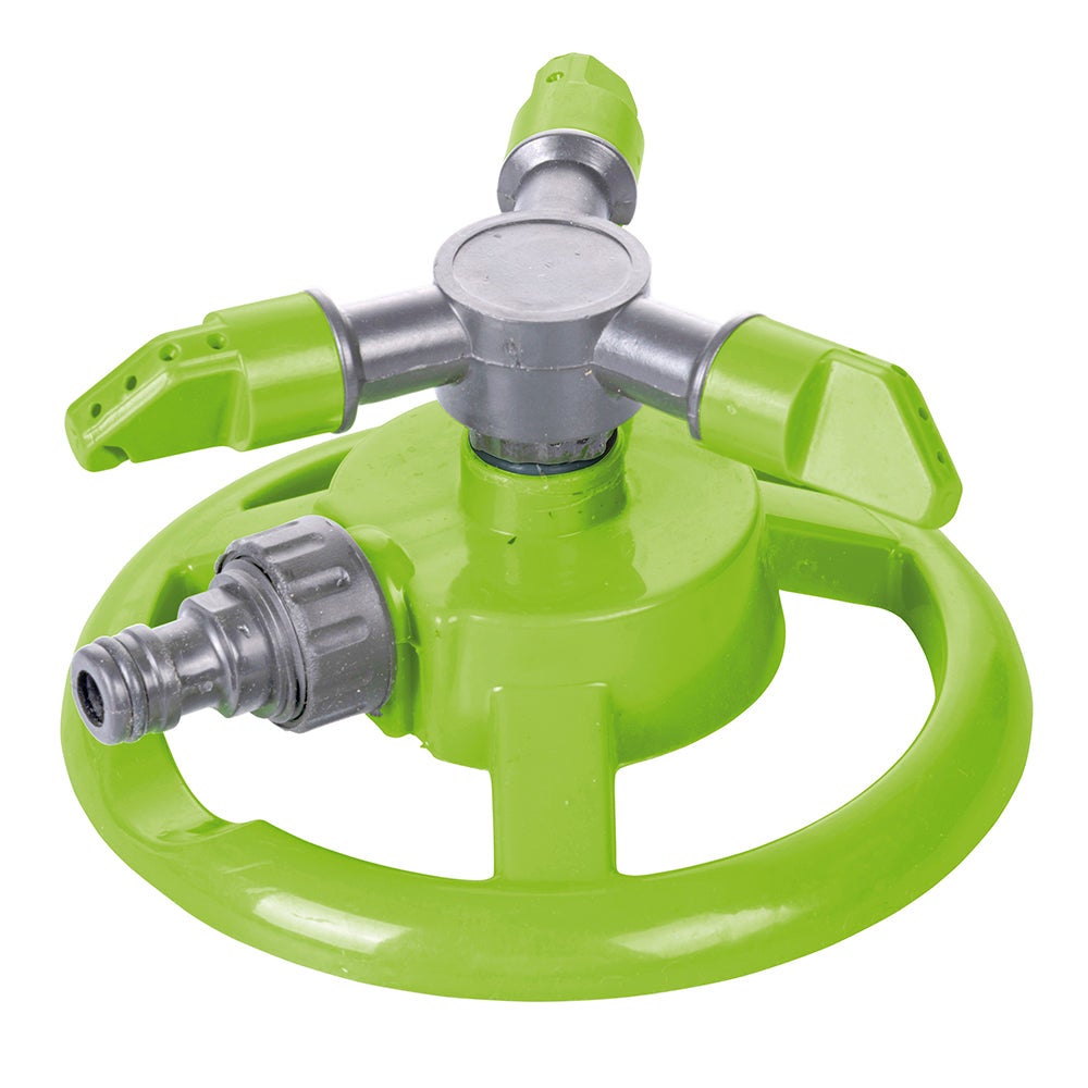 Arroseur rotatif Ø15x8 cm avec 3 buses biseautées et base de support ...