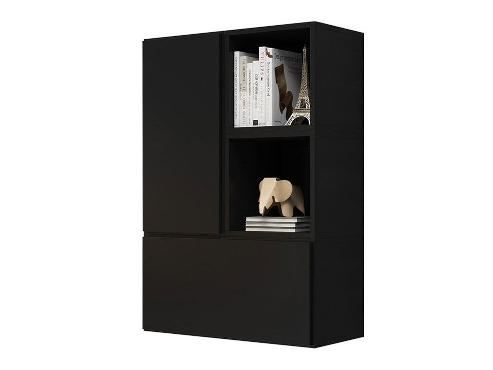 Ensemble d'armoires Corbele 122, Noir, 114x75x39cm, MDF, Stratifié ...