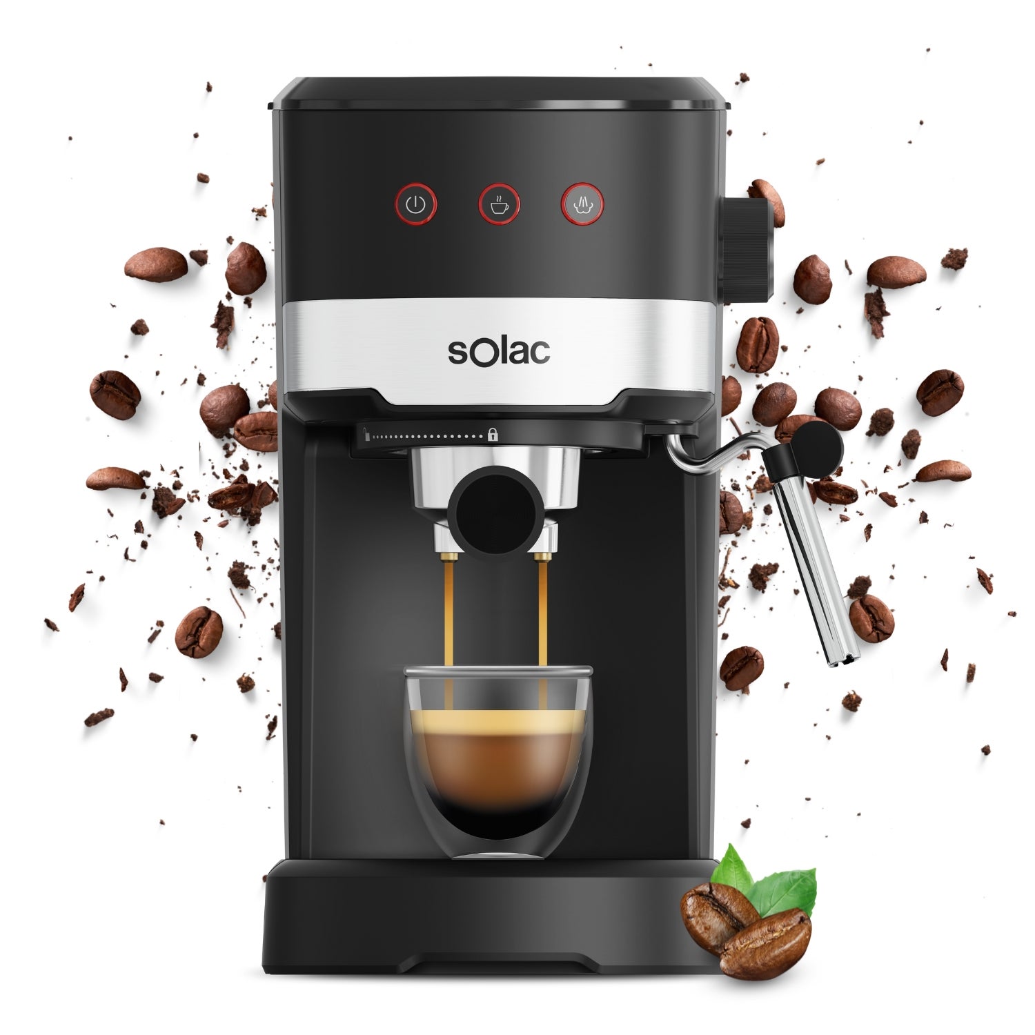 Machine à café Solac Taste Slim Basic 1100W - 20 bars | Espresso ou cappuccino maison | Buse ...