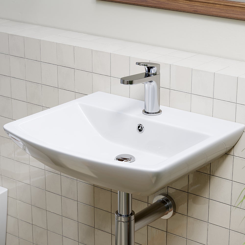 Lavabo en céramique, 1 trou pour robinet, avec trop-plein, pour petits ...