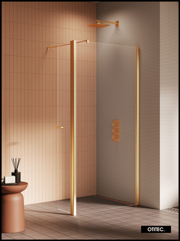 Mampara de Ducha Italiana - 80 x 195 - SEPTIA - Retorno Pivotante 34 cm ...