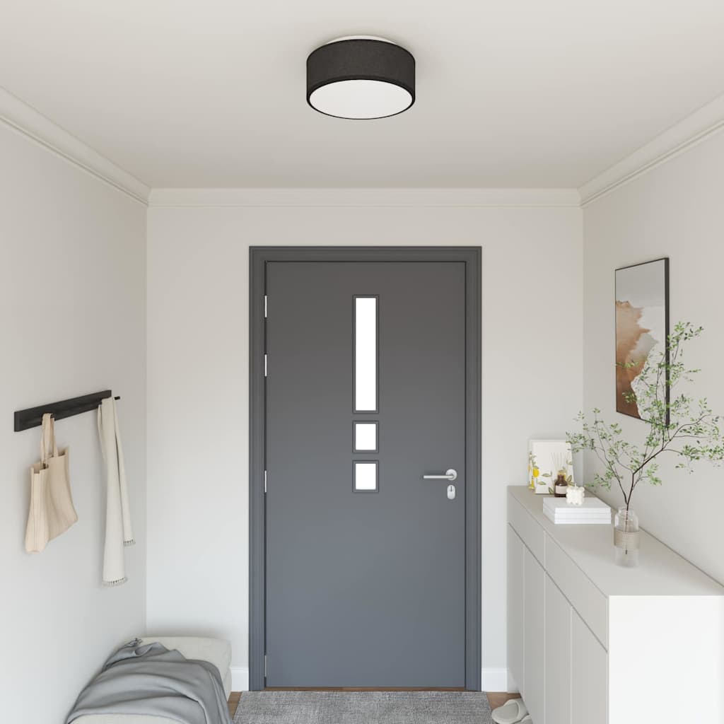 Lampe de plafond Noir 30 x 30 x 13,5 cm tissu | Leroy Merlin