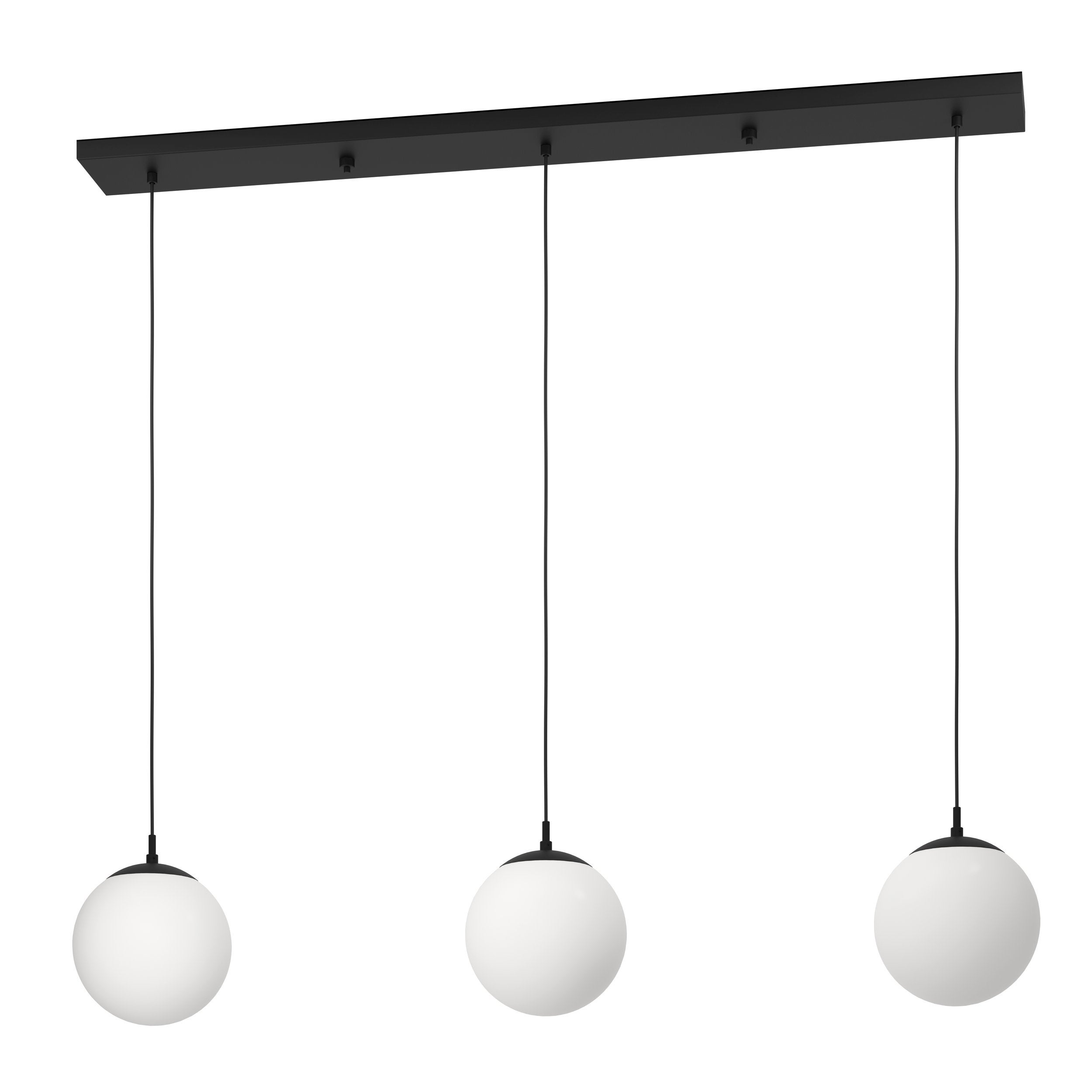Suspension RONDO 3 E27 3X40W en acier noir 1210x200x1100mm | Leroy Merlin