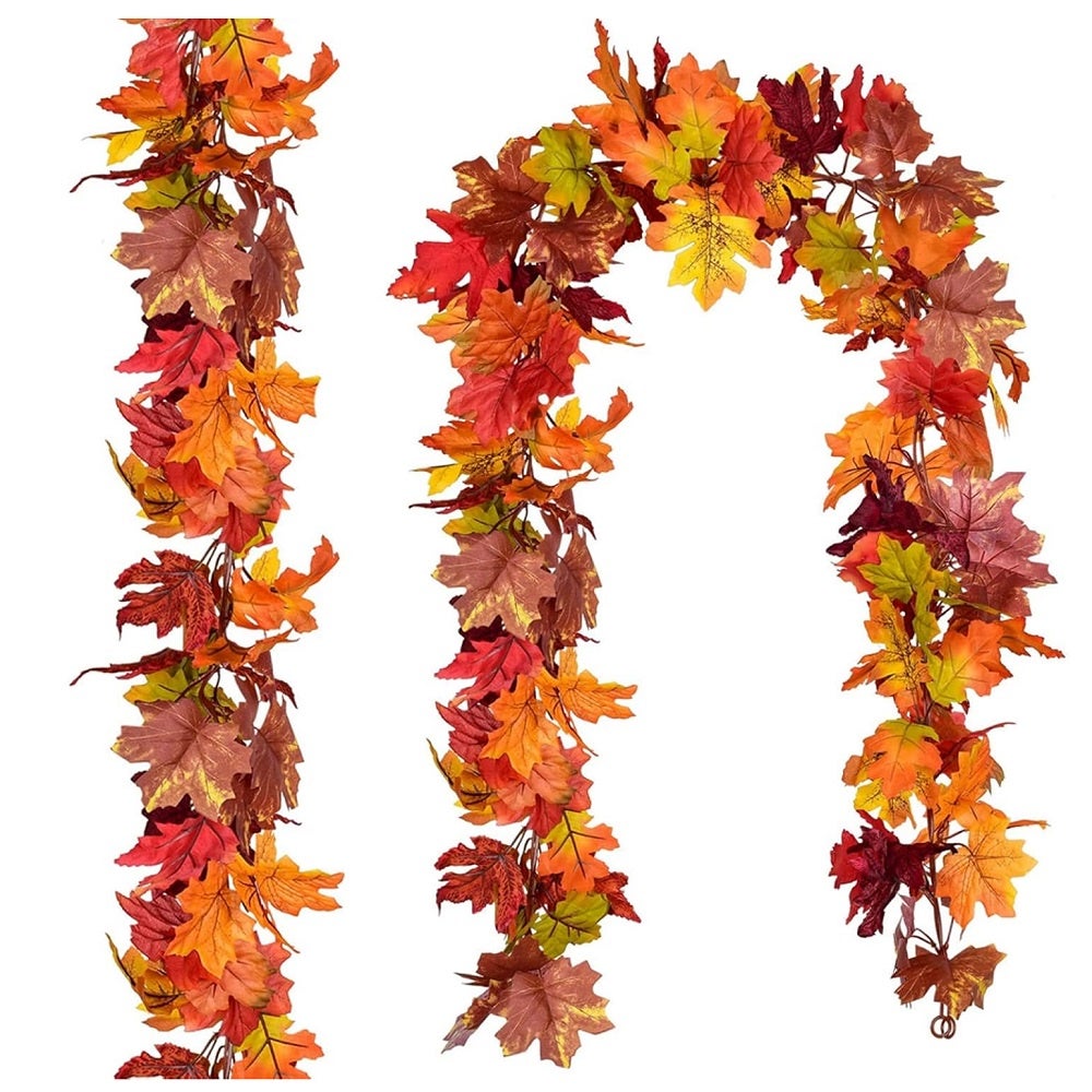 Lot de 2 guirlandes de feuilles d'érable artificielles, 175cm/pièce ...