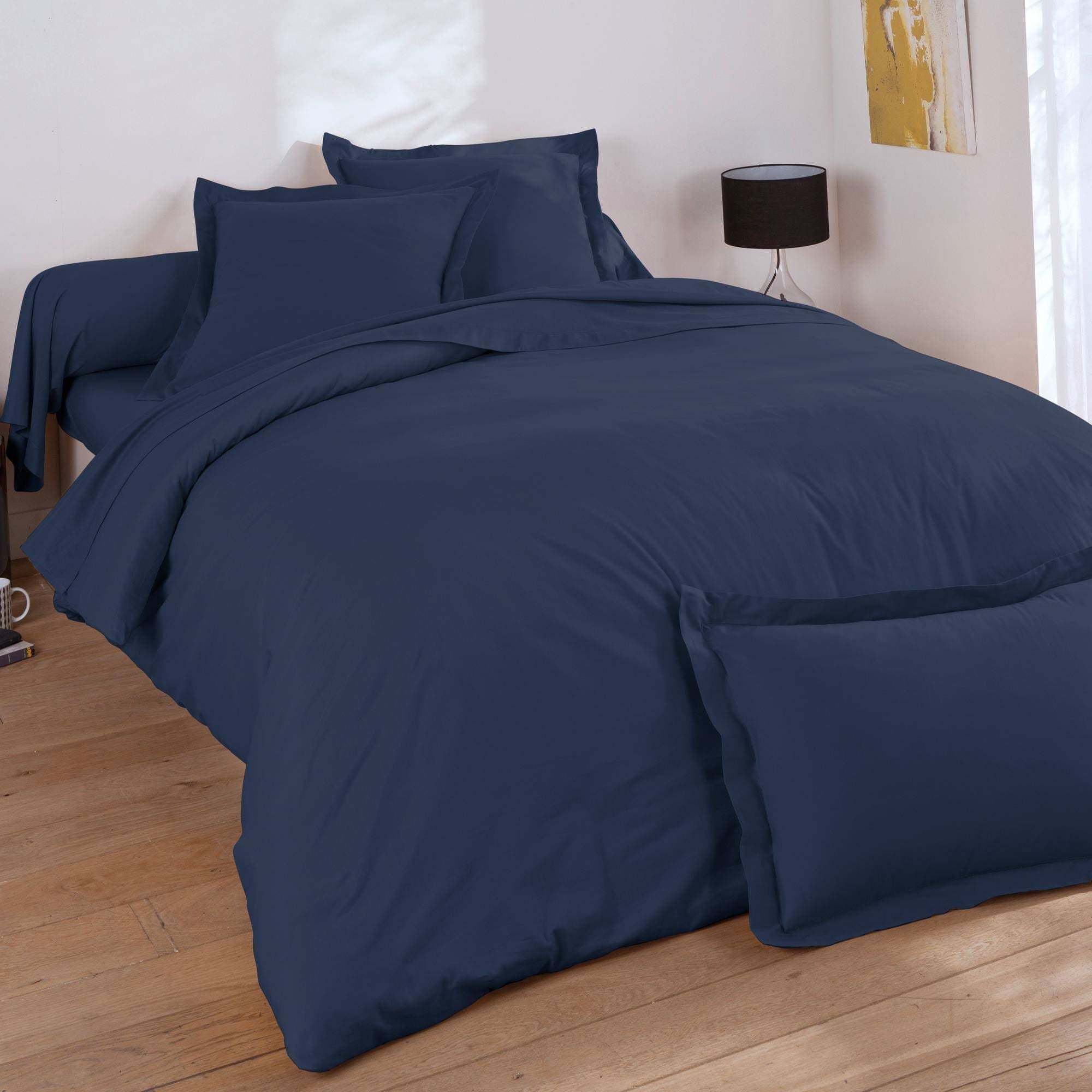 Taie sac COTON UNI LAURÉAT 50x70 bleu marine en coton | Leroy Merlin
