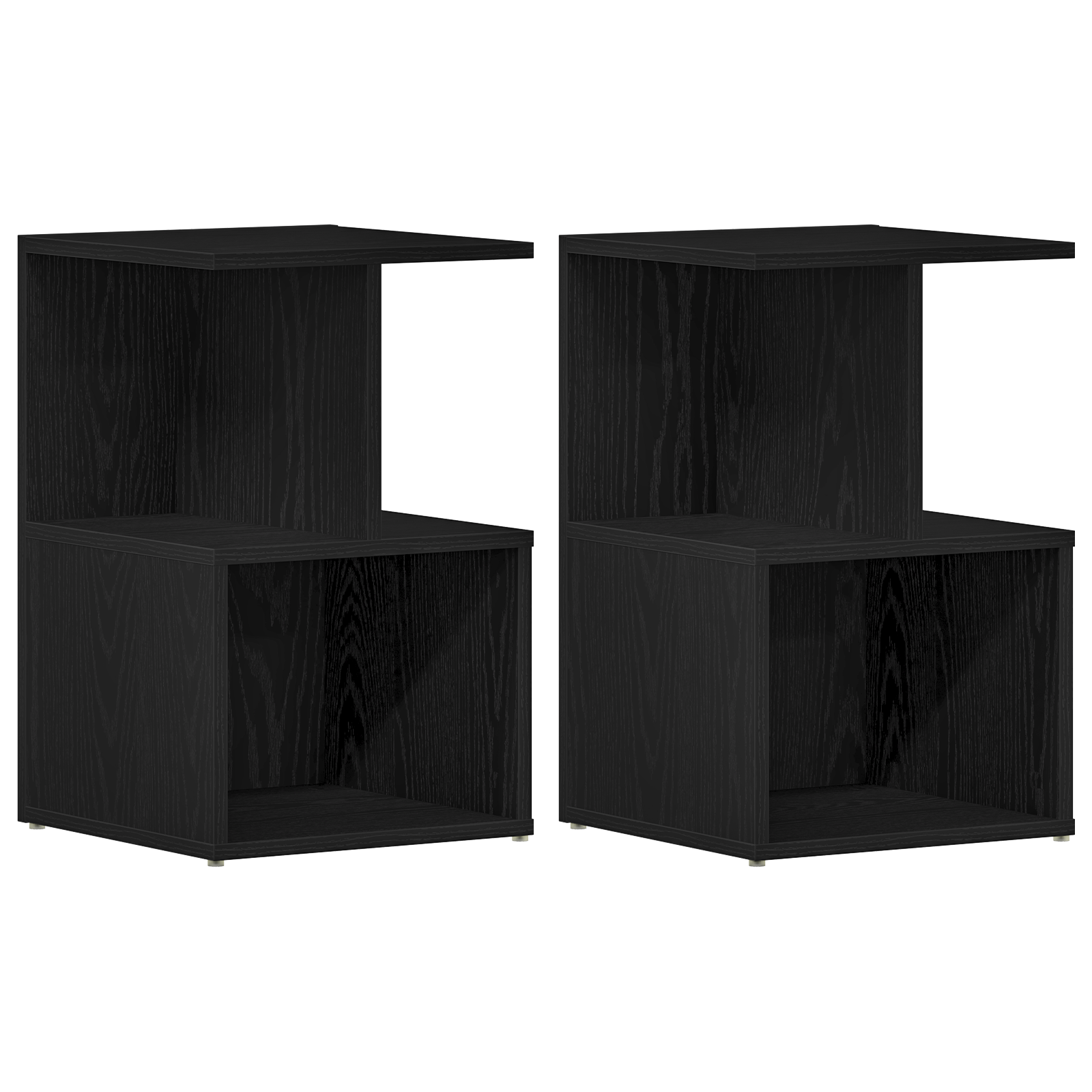Lot de 2 Tables de chevet Tables de nuit - Chêne noir 35x35x55 cm Bois ...