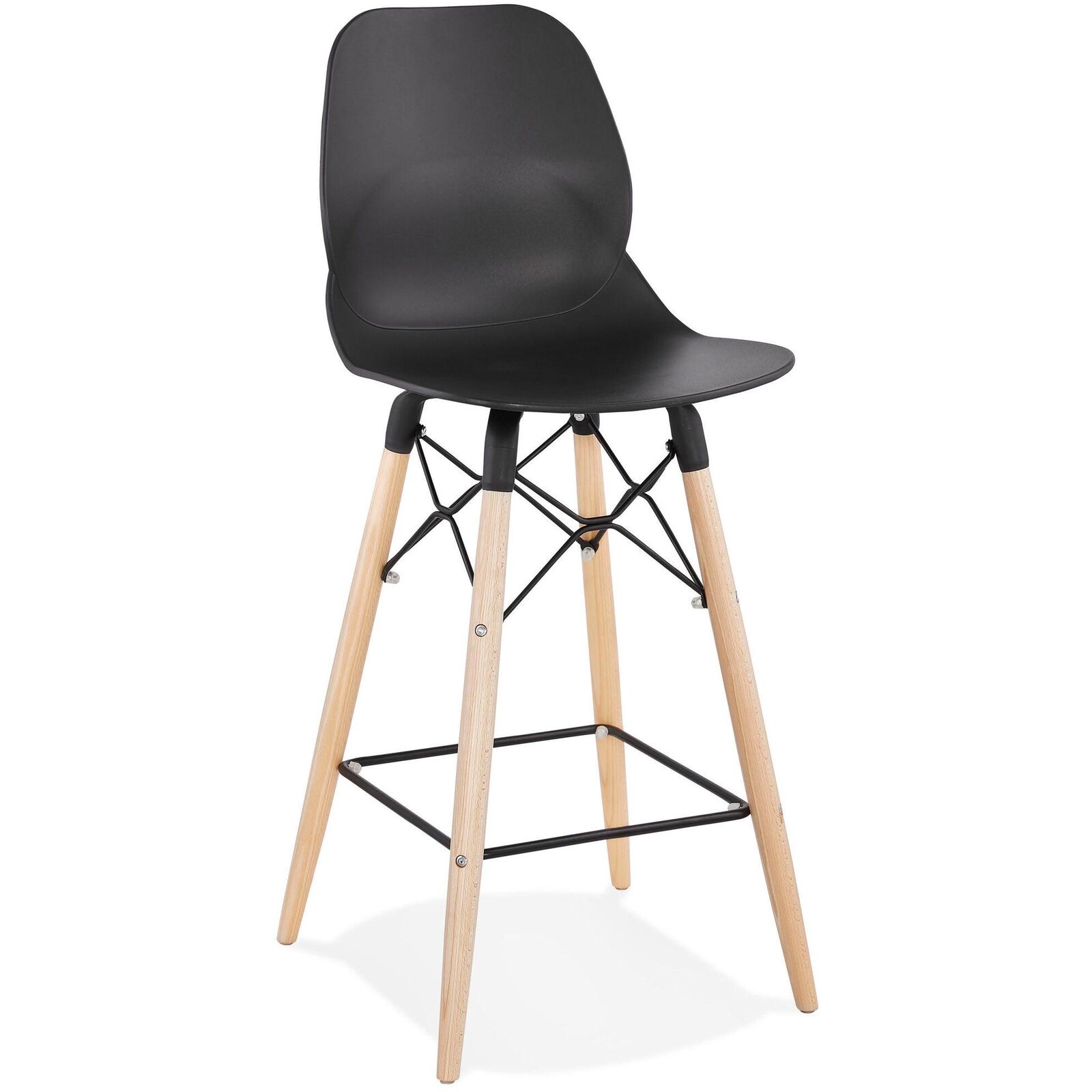 Tabouret de bar design marcel mini 46 x 46 x 107 cm Noir, bois clair ...