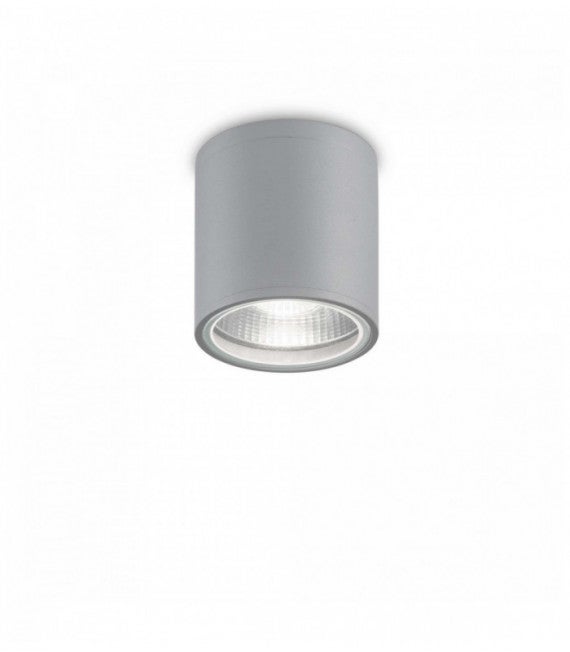 Ideal Lux Gun - 1 Downlight redondo de superficie de luz gris IP44 ...