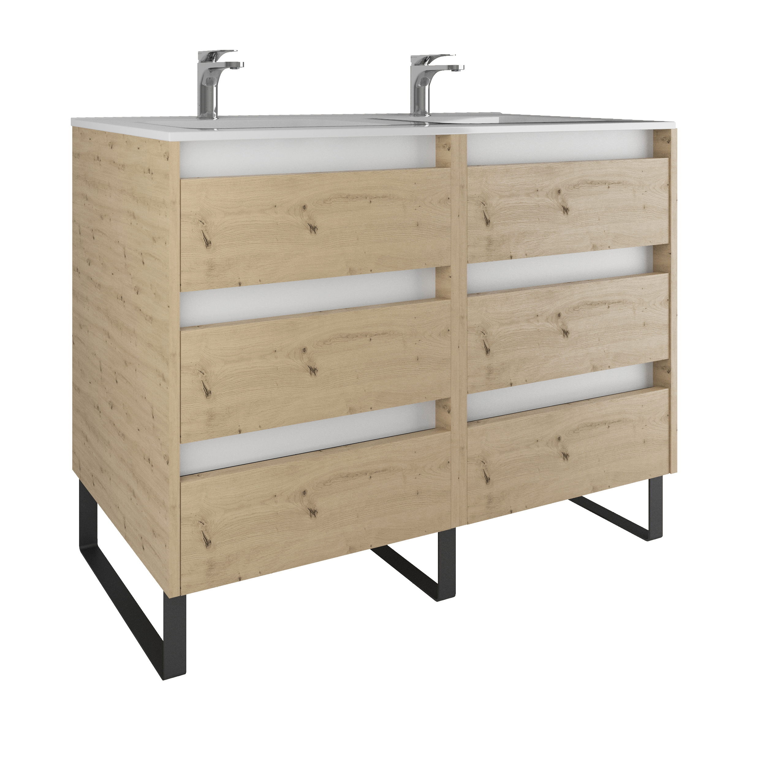 Meuble de salle de bain 120 cm + lavabo en céramique + pieds : Tivoli ...