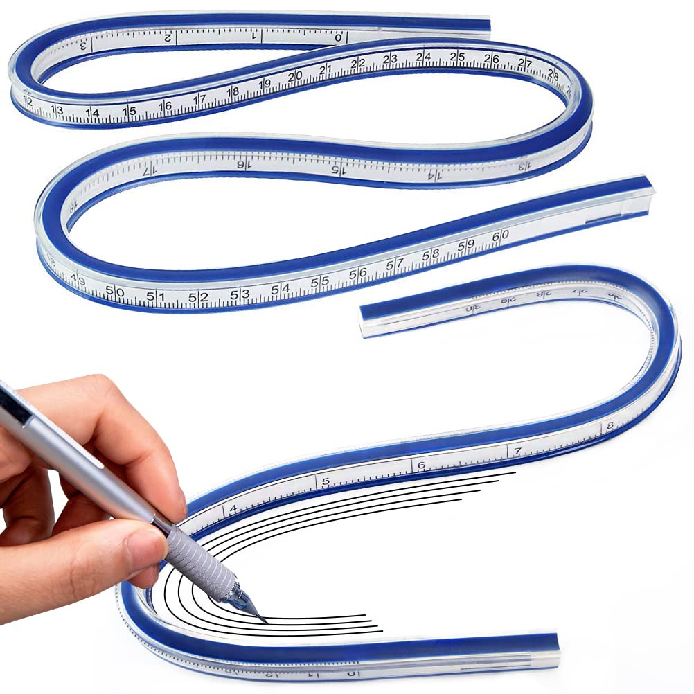 2 Pièces Règle Flexible, Regle Courbe Flexible Regle Plastique Souple ...
