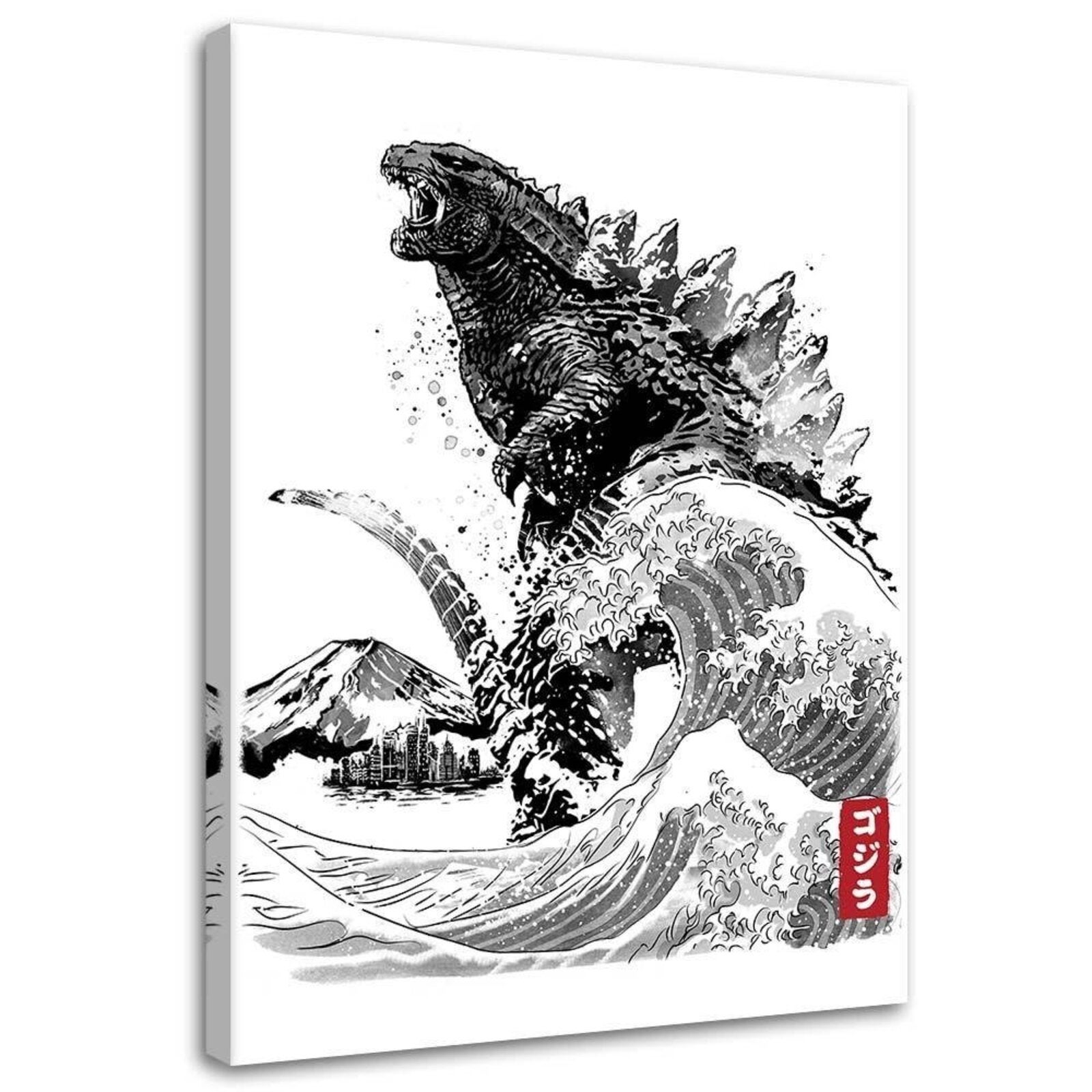 Tableau Godzilla et la Grande Vague de Kanagawa | Leroy Merlin