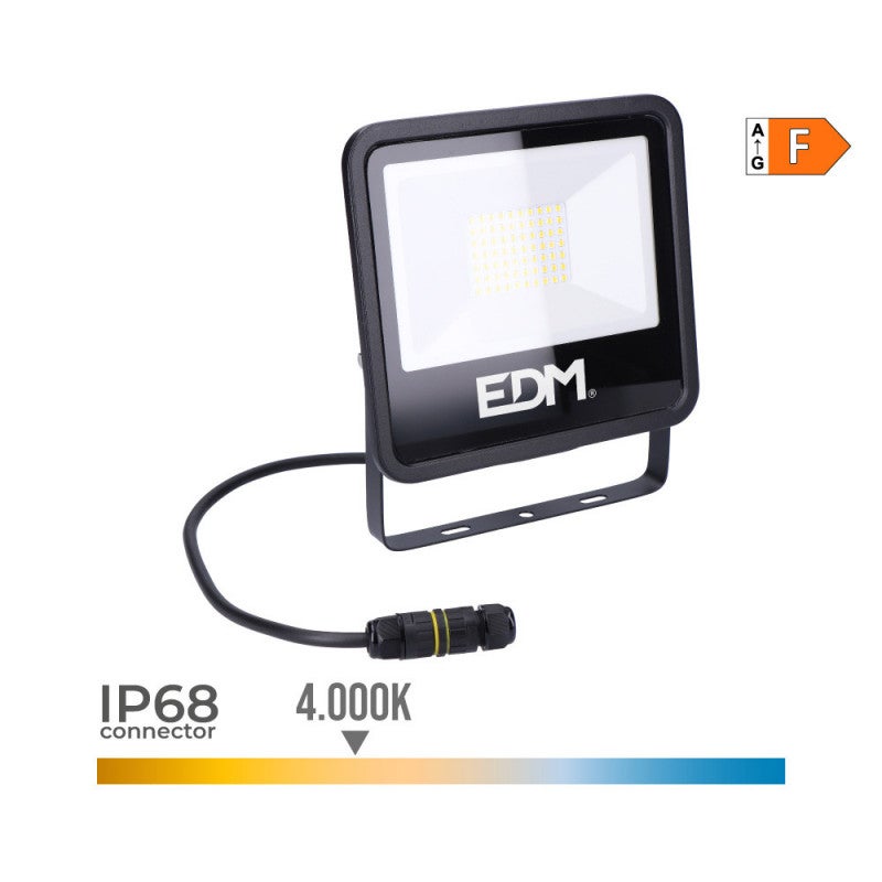 Luz LED 50W impermeable IP65 4000lm (400W) - blanco natural 4000K ...