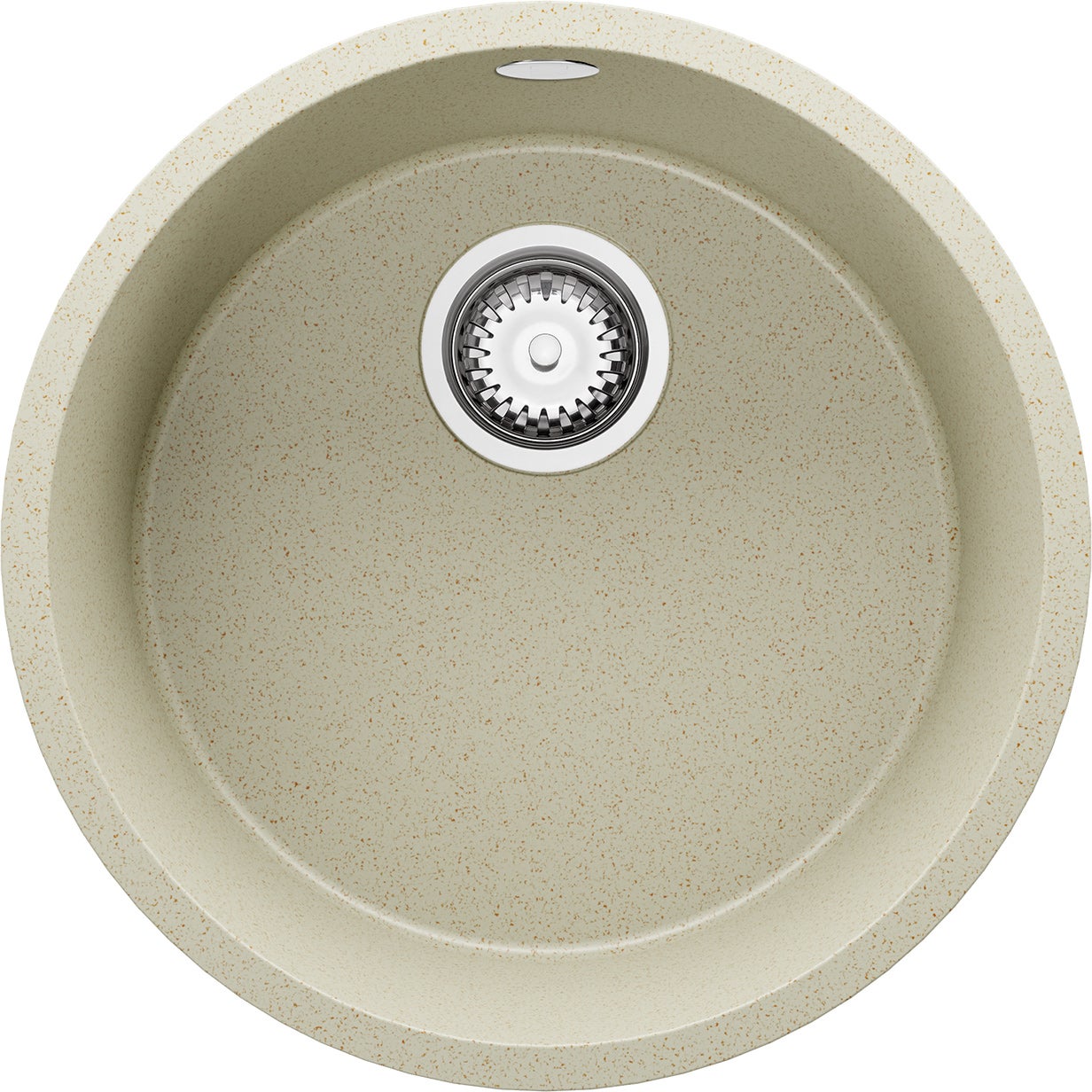 Evier Sous Plan Beige 46x46cm, Evier en Granit 1 bac + Kit de Vidage ...